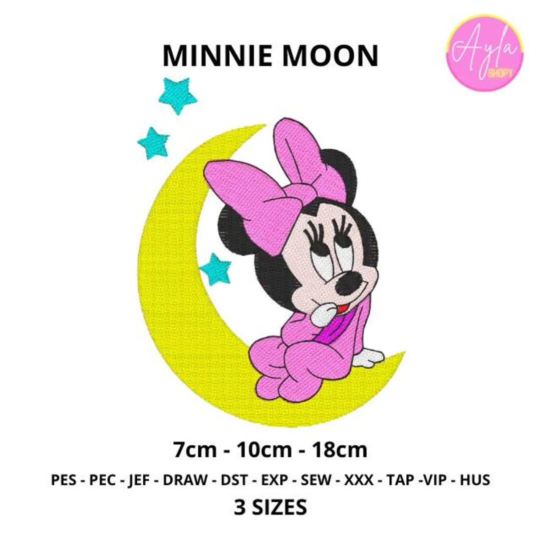 Minnie Moon Embroidery Design - Etsy