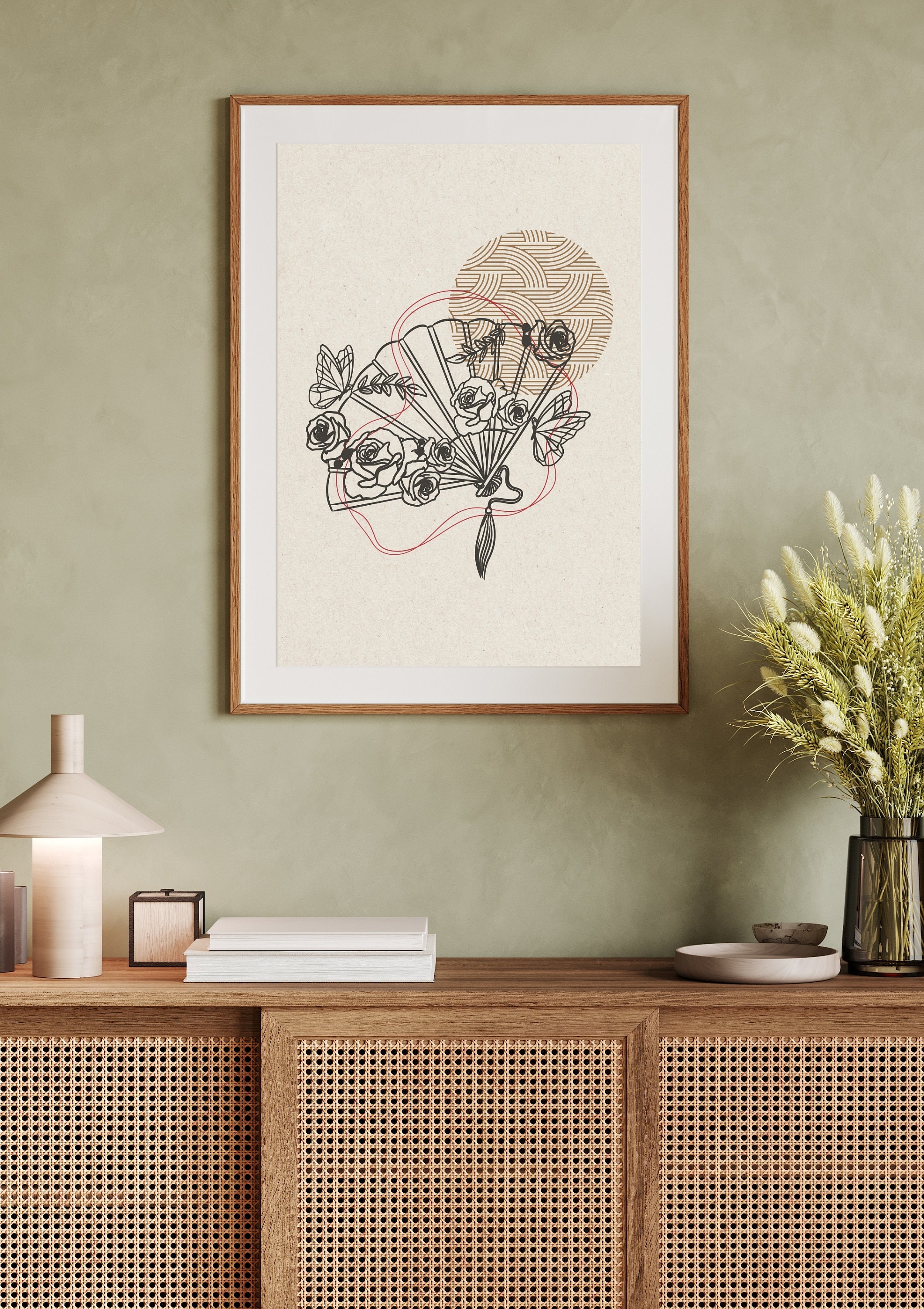 Japandi Wall Art Beige Black, Japandi Art Print, Asian Wall Art, Asian ...