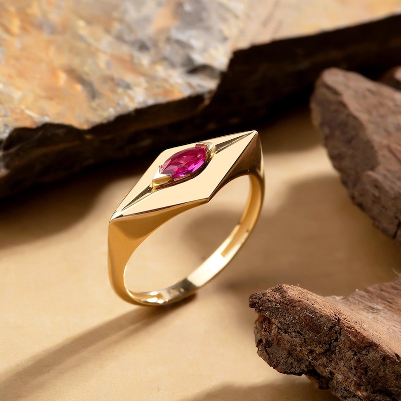 Modern Ruby Ring - Etsy