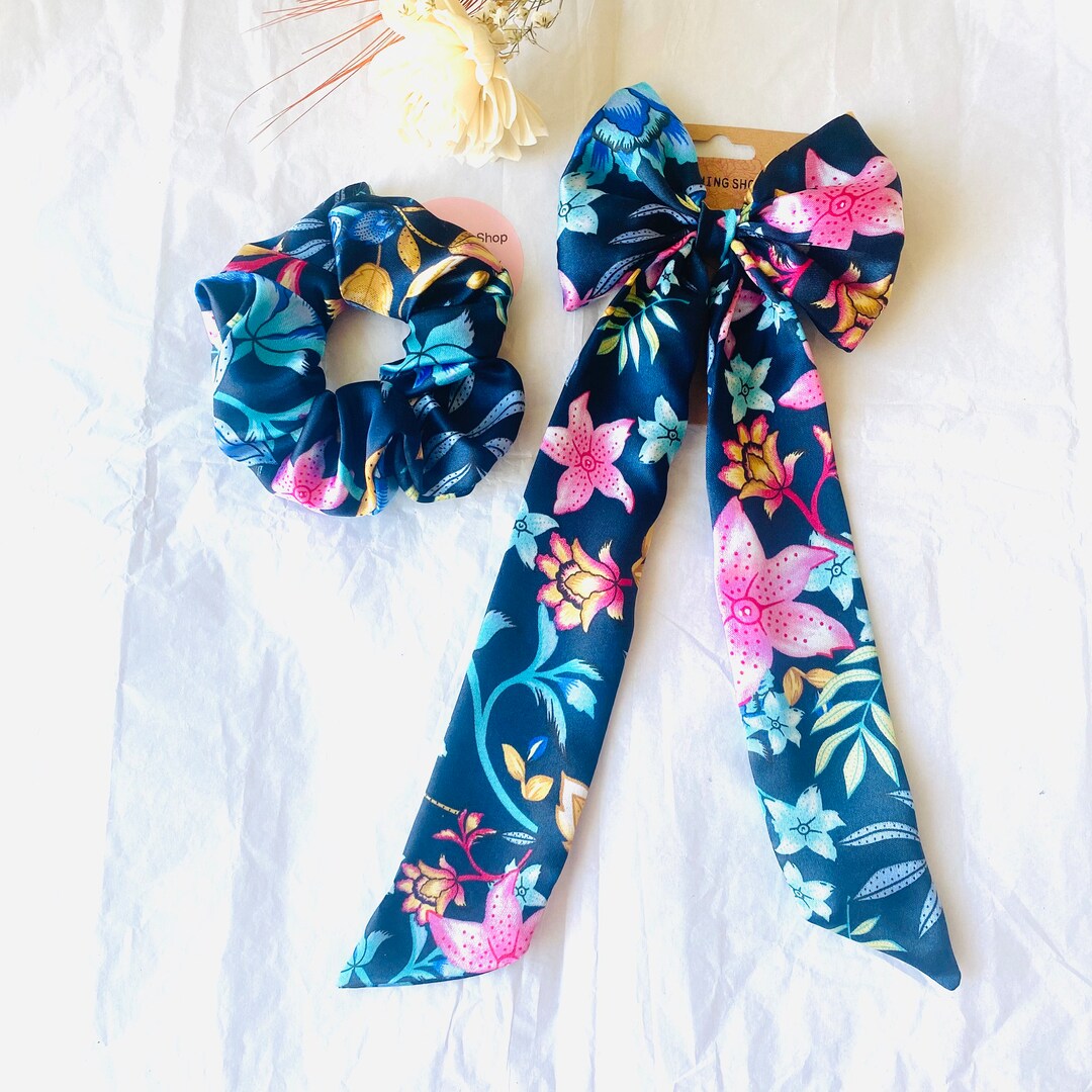 Long Tail Hair Bows and Scrunchies, Long Tail Hair Bows, Satin Hair ...