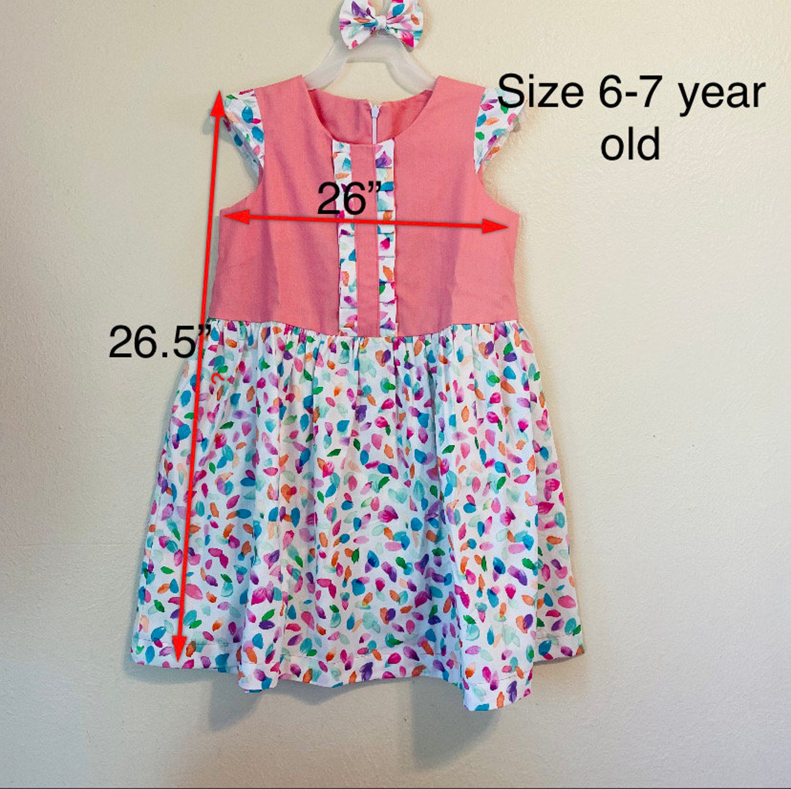 Girls' Dress Size 6-7 Years Old, Loose Fit Style, Special Day Dress ...