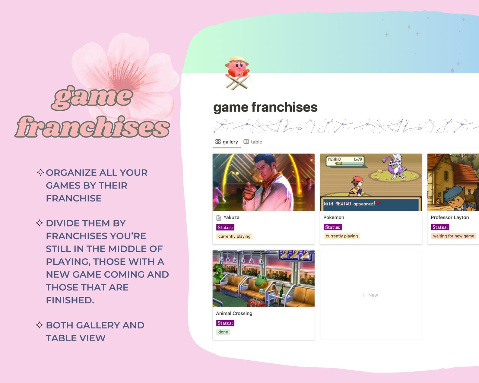 Notion Template Aesthetic Video Game Collection Tracker for Gamers ...