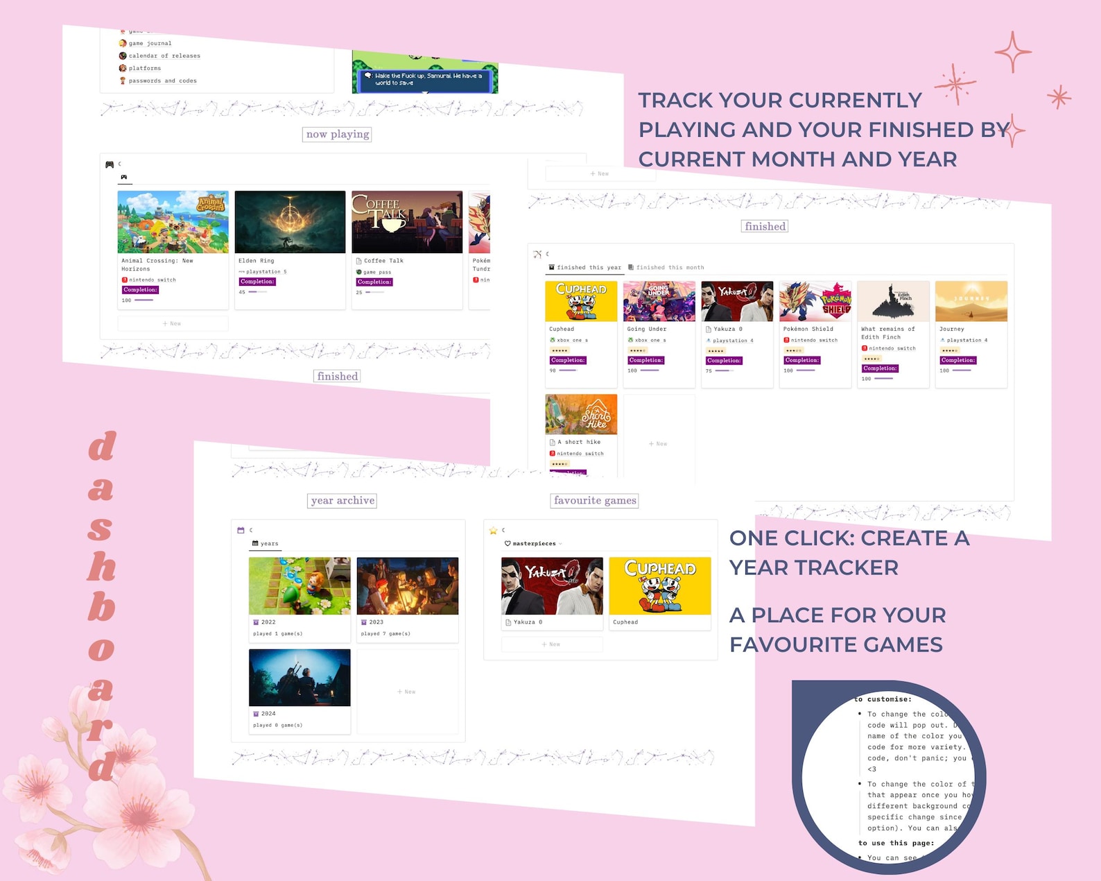 Notion Template Aesthetic Video Game Collection Tracker for Gamers ...