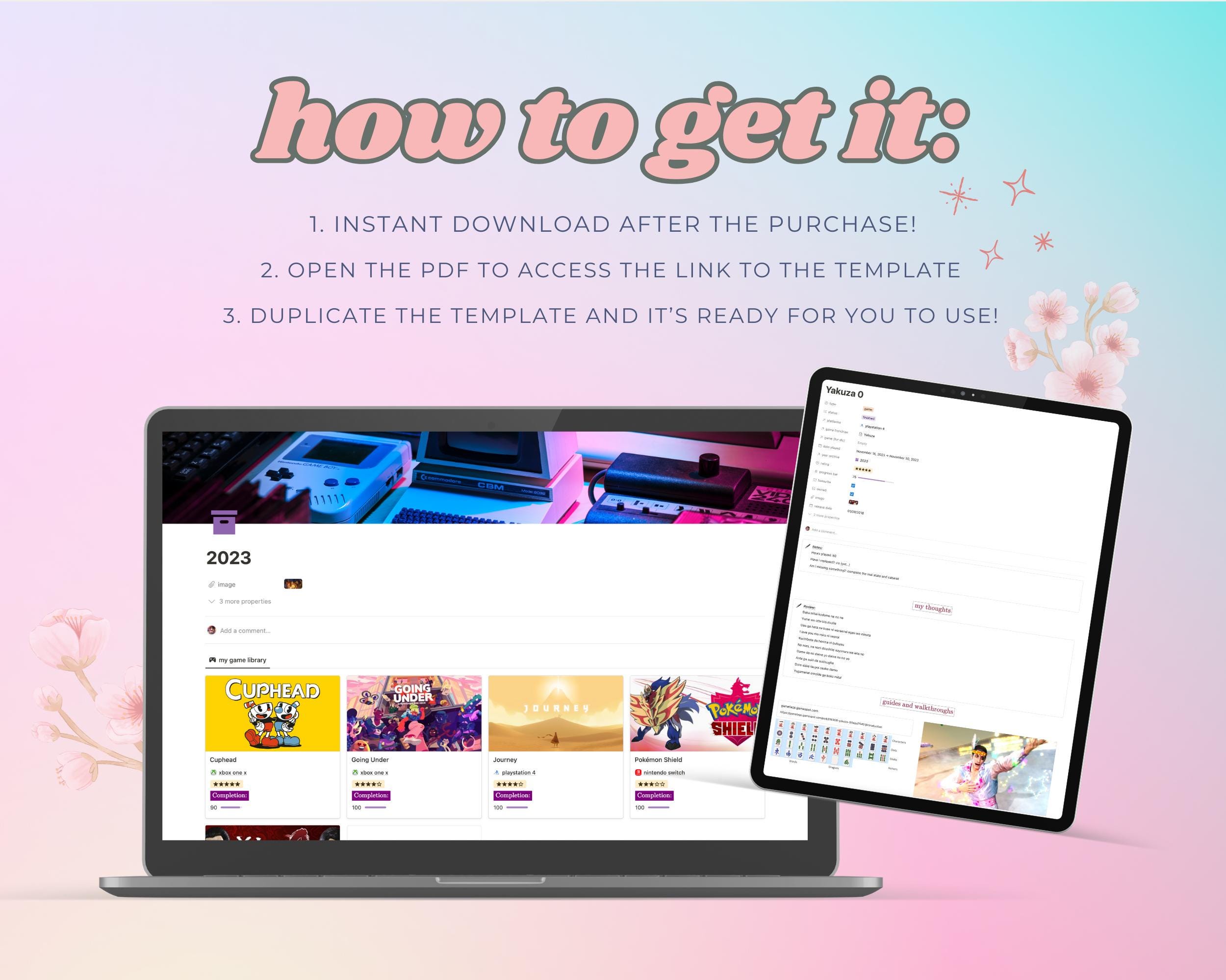 Notion Template Aesthetic Video Game Collection Tracker for Gamers ...