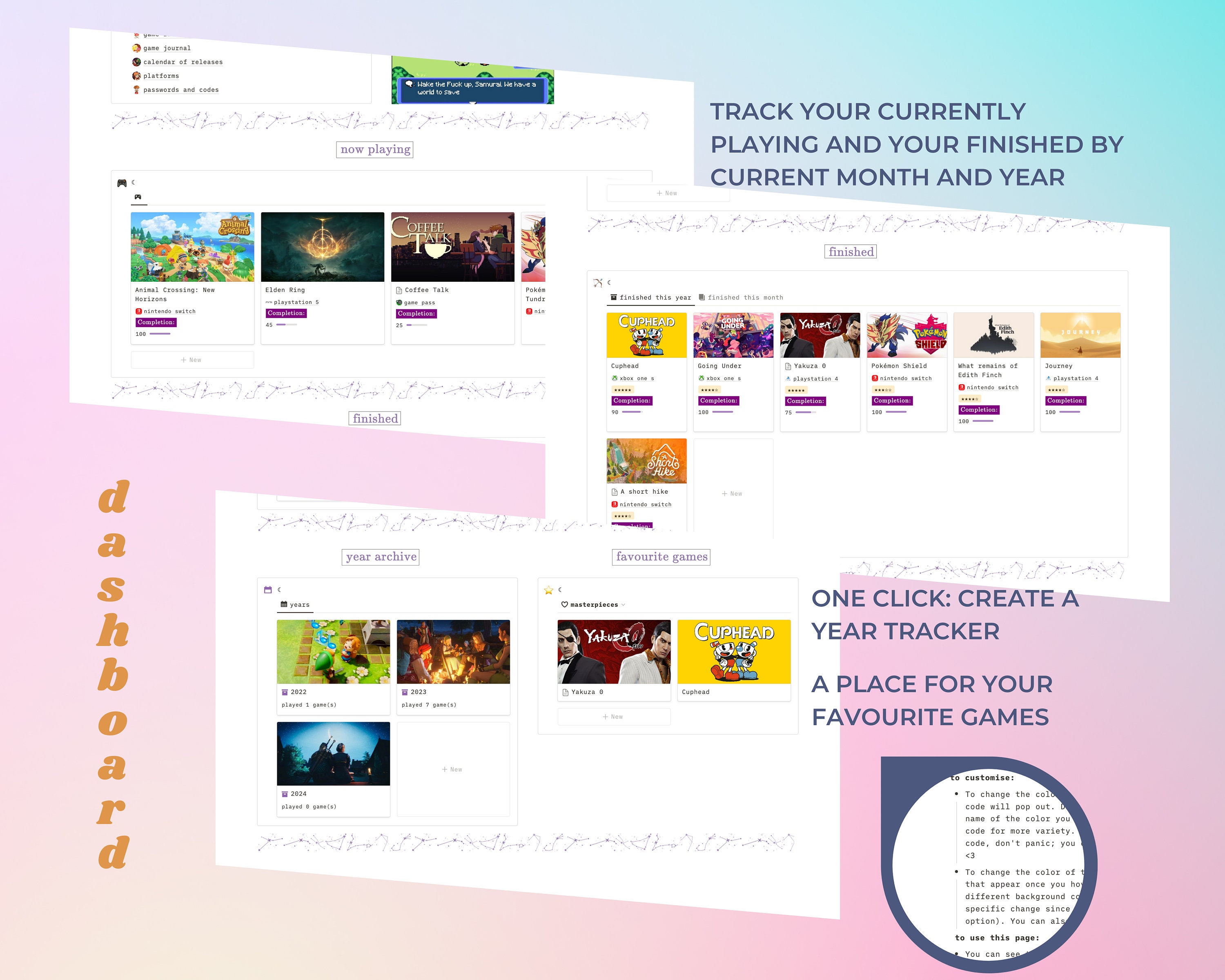 Notion Template Aesthetic Video Game Collection Tracker for Gamers ...