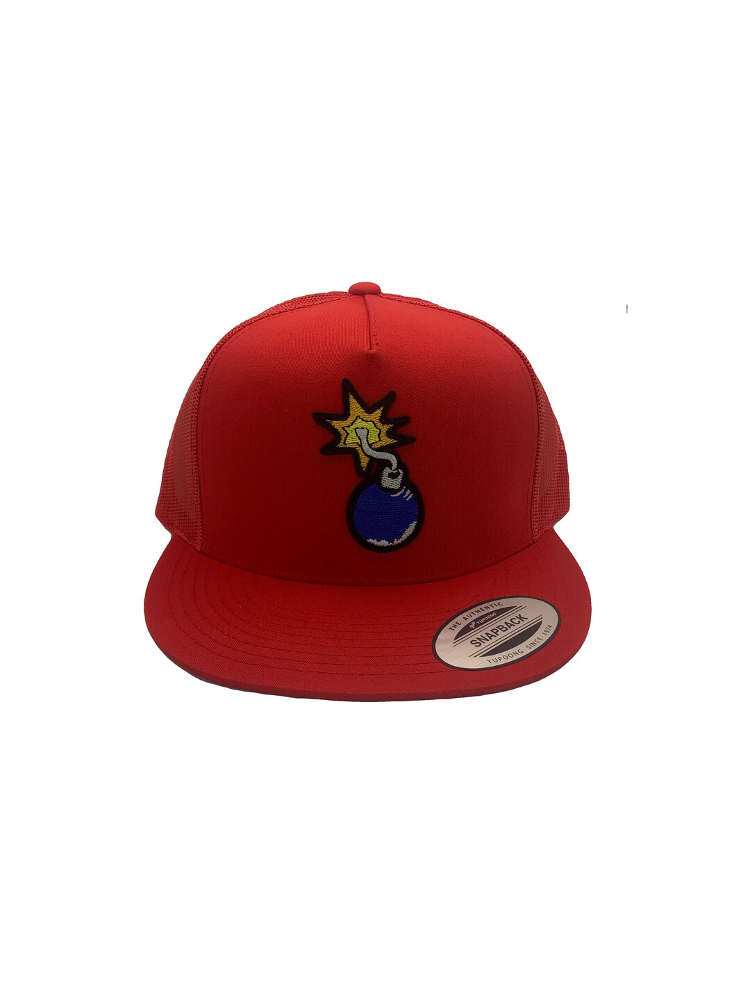 Da Bomb Red Front Mesh Adjustable Trucker Hat - Etsy
