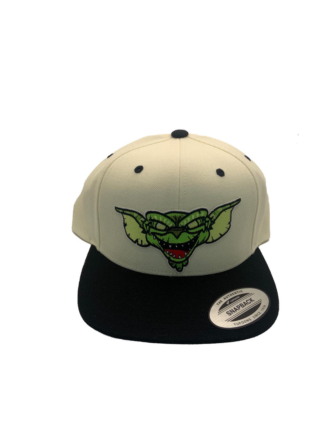 Gremlin White Hat With Black Rim Green Under Rim - Etsy