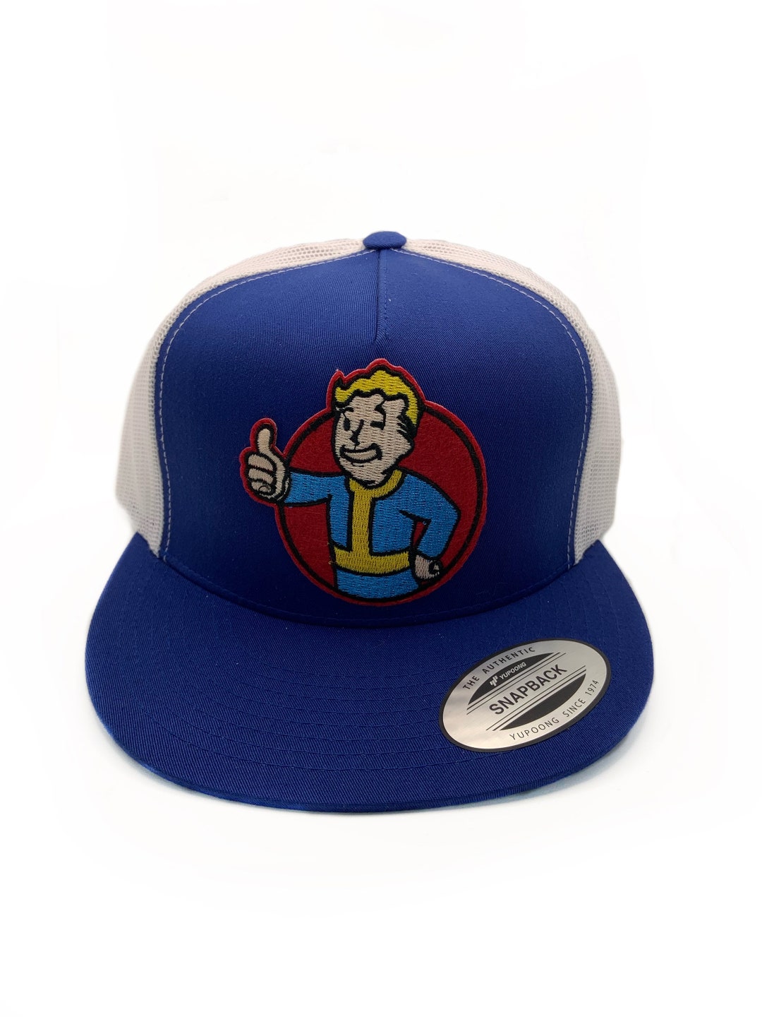 Fallout Blue Front White Mesh Back Adjustable Trucker Hat - Etsy