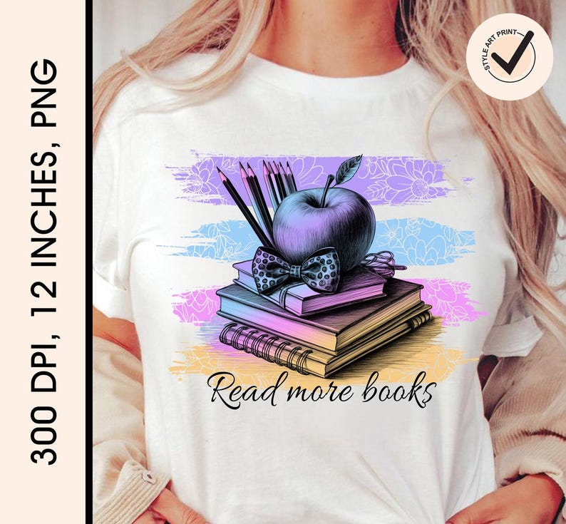 Read More Books PNG: Colorful Brushstrokes Design (digital Download) - Etsy