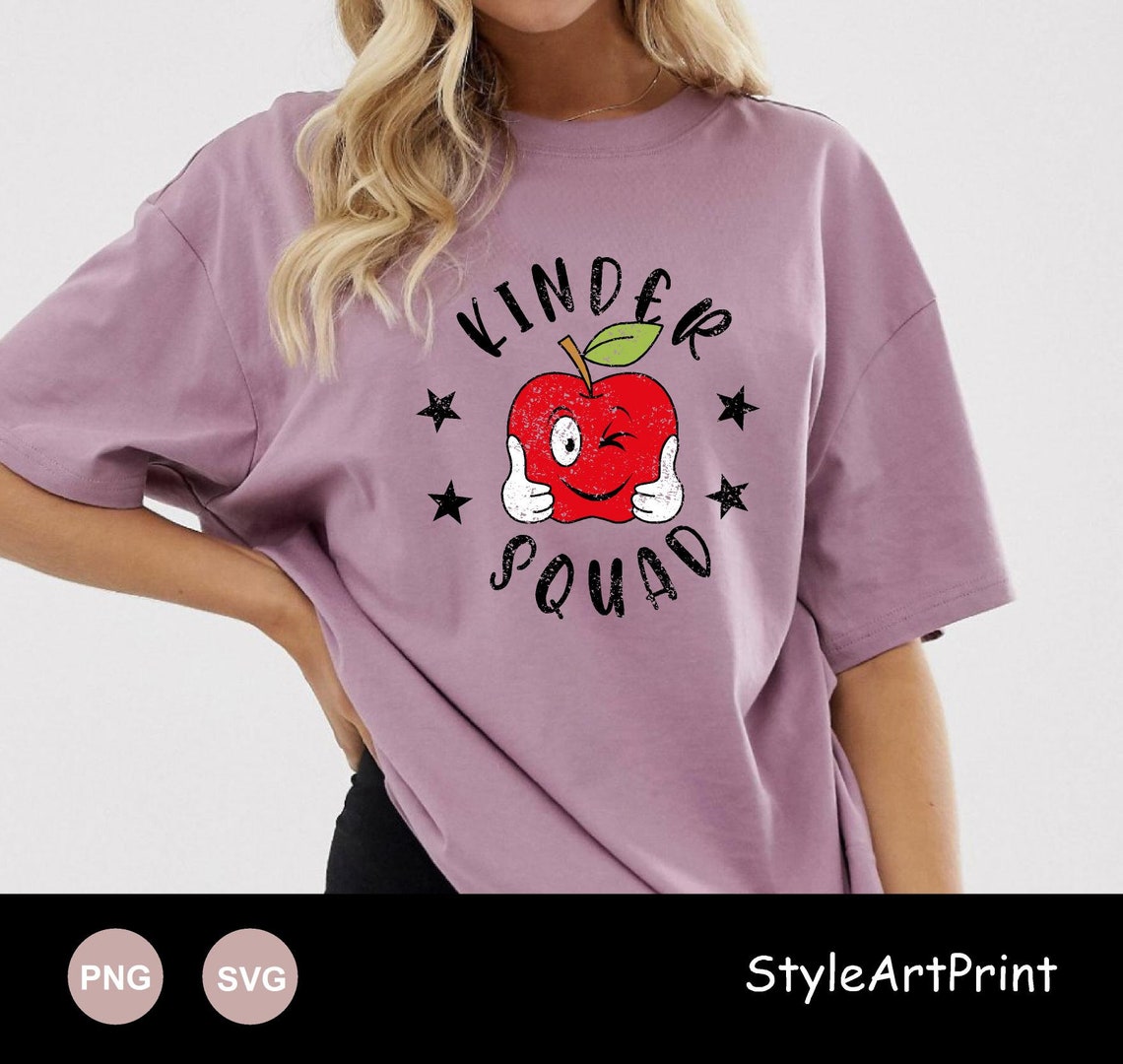 Kinder Squad PNG and SVG, Back to School Design, Sublimation Designs ...