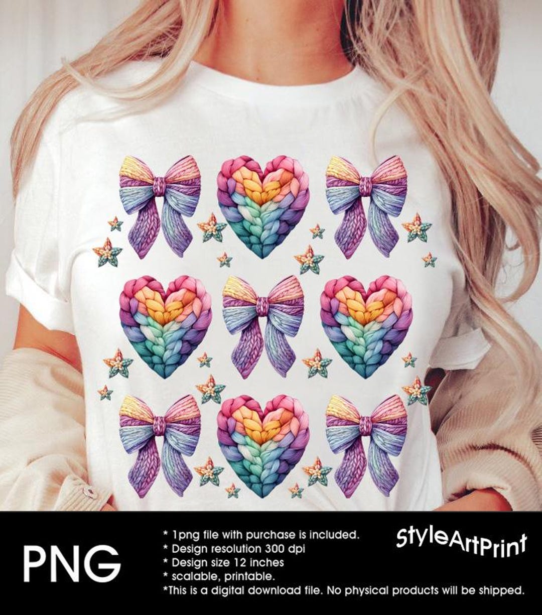 PNG Rainbow Heart Design, Braided Heart Graphic Png, Digital Download T ...