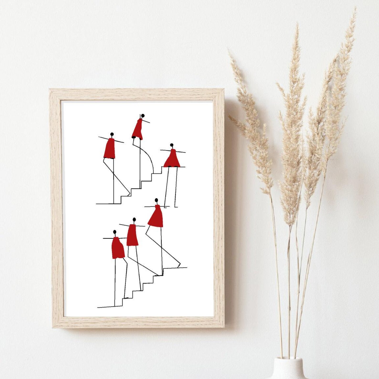 Modern Abstract Staircase Art Print: Minimalist Wall Decor (digital ...