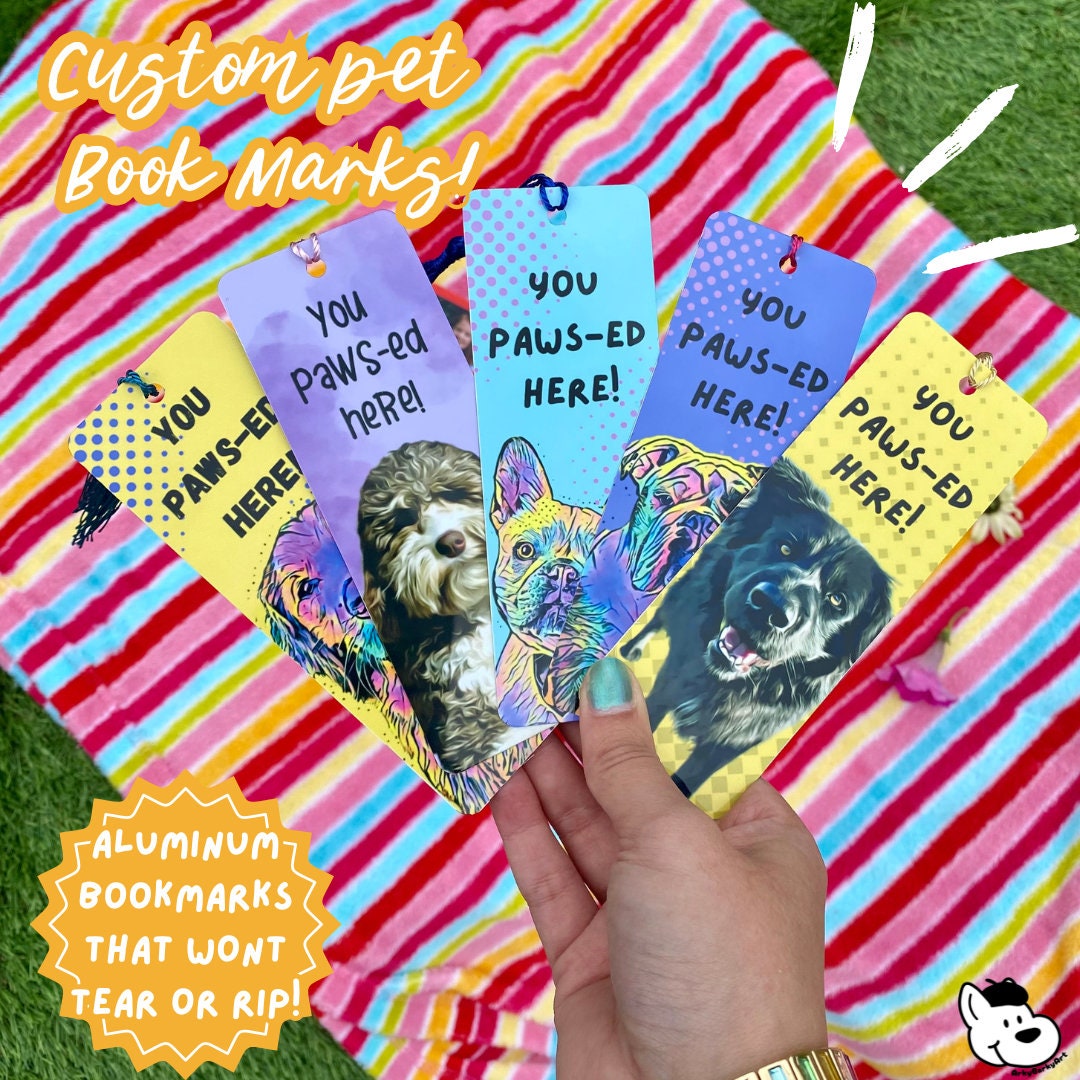 Custom Pet Bookmark: Pop Art Aluminum Dog Lover Gift - Etsy