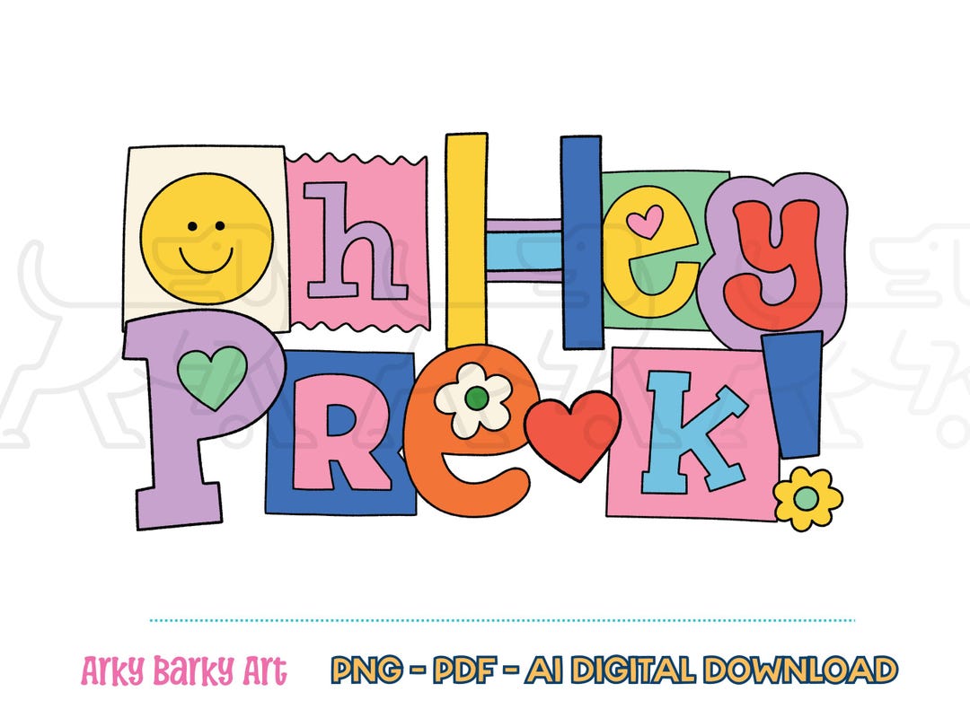 Pre-k Preschool Design: Back to School Sublimation (digital Download ...
