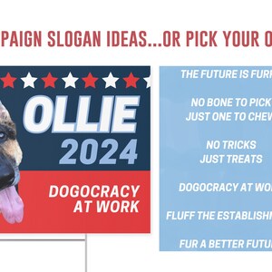 Custom Dog Political Sign Dog Yard Sign Custom Dog for President Sign ...