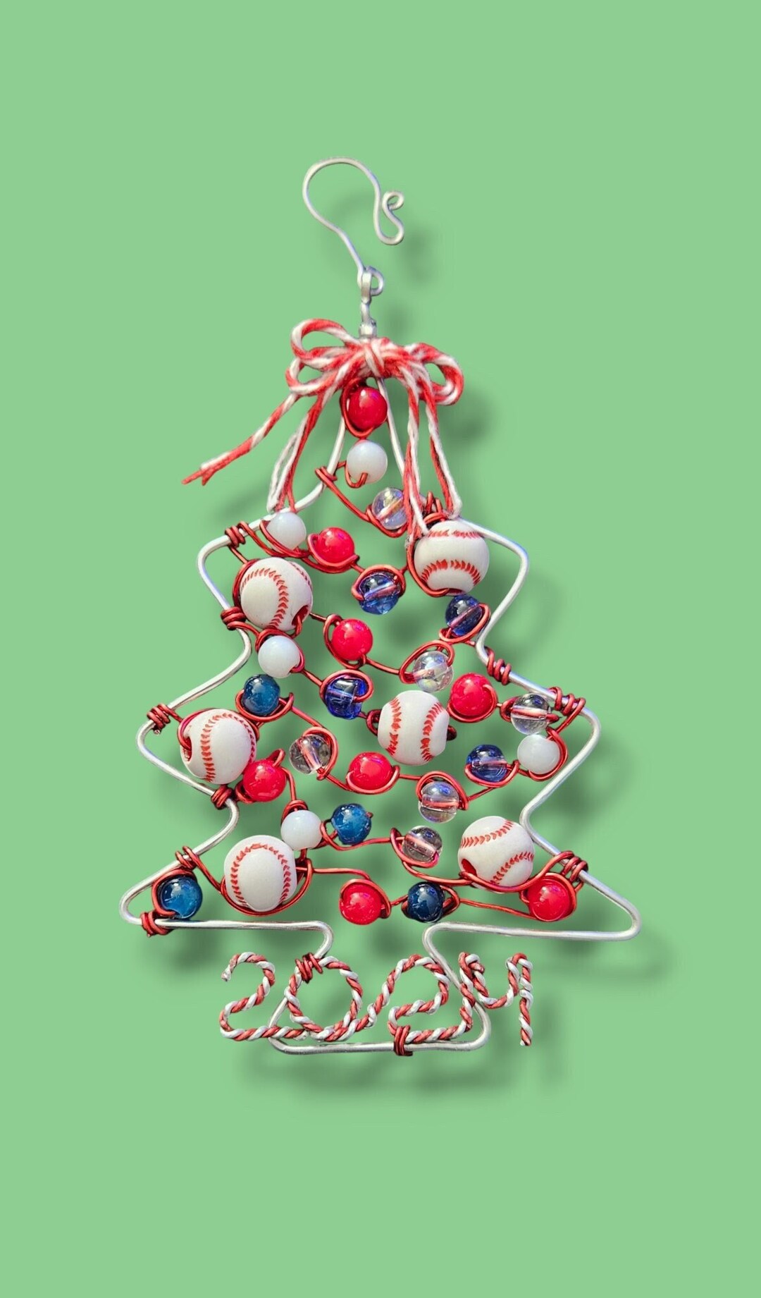 Handmade Baseball Team Style Wire Tree Ornament - Etsy