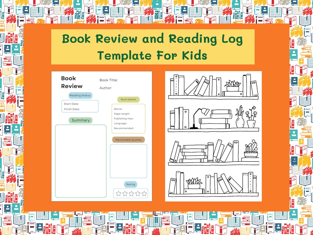 Book Review and Reading Log Template for Kids With Room for Top Quotes ...