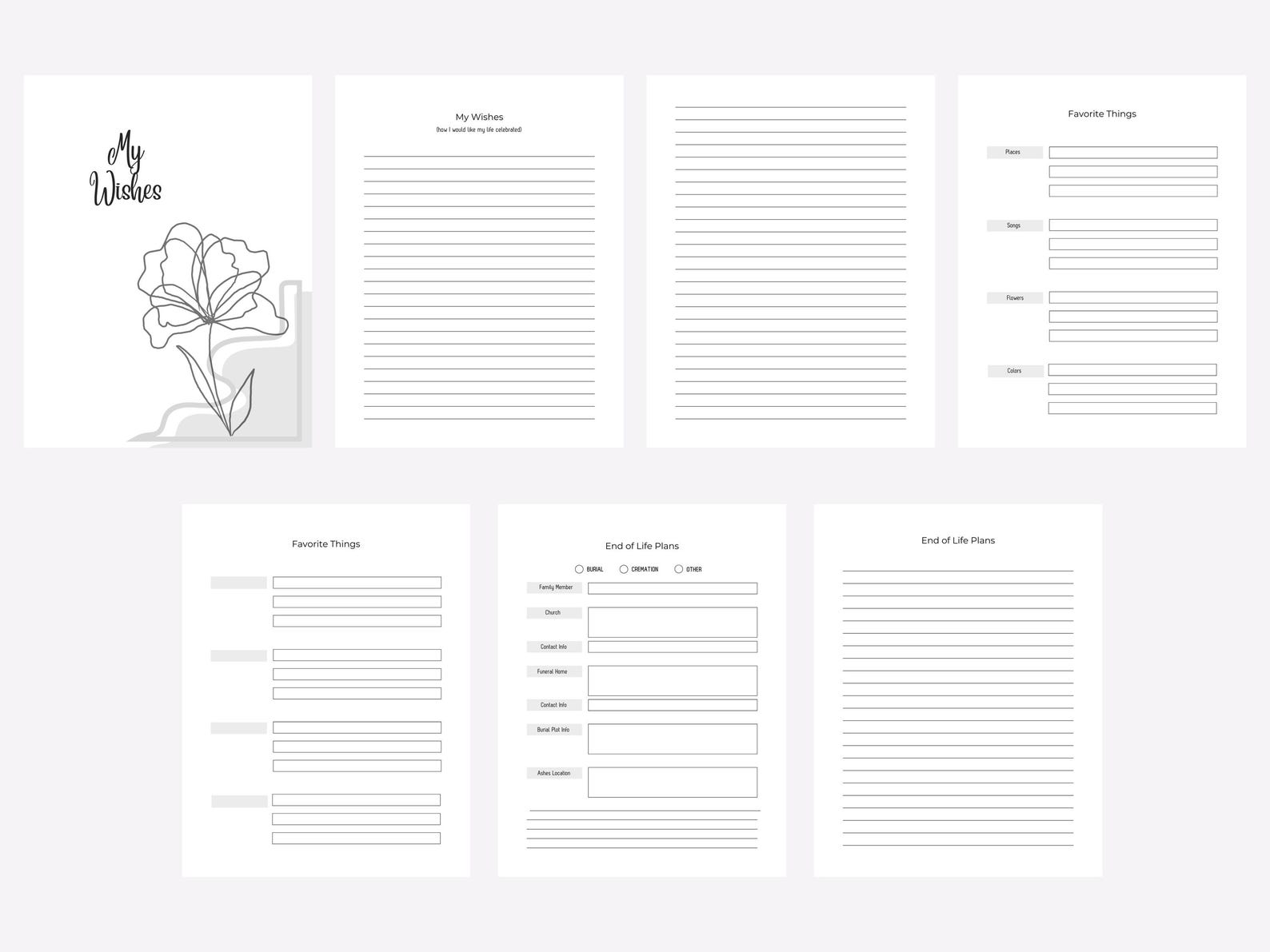 End of Life Planner Printable, Legacy Planning, 49 Page Guide (PDF) - Etsy