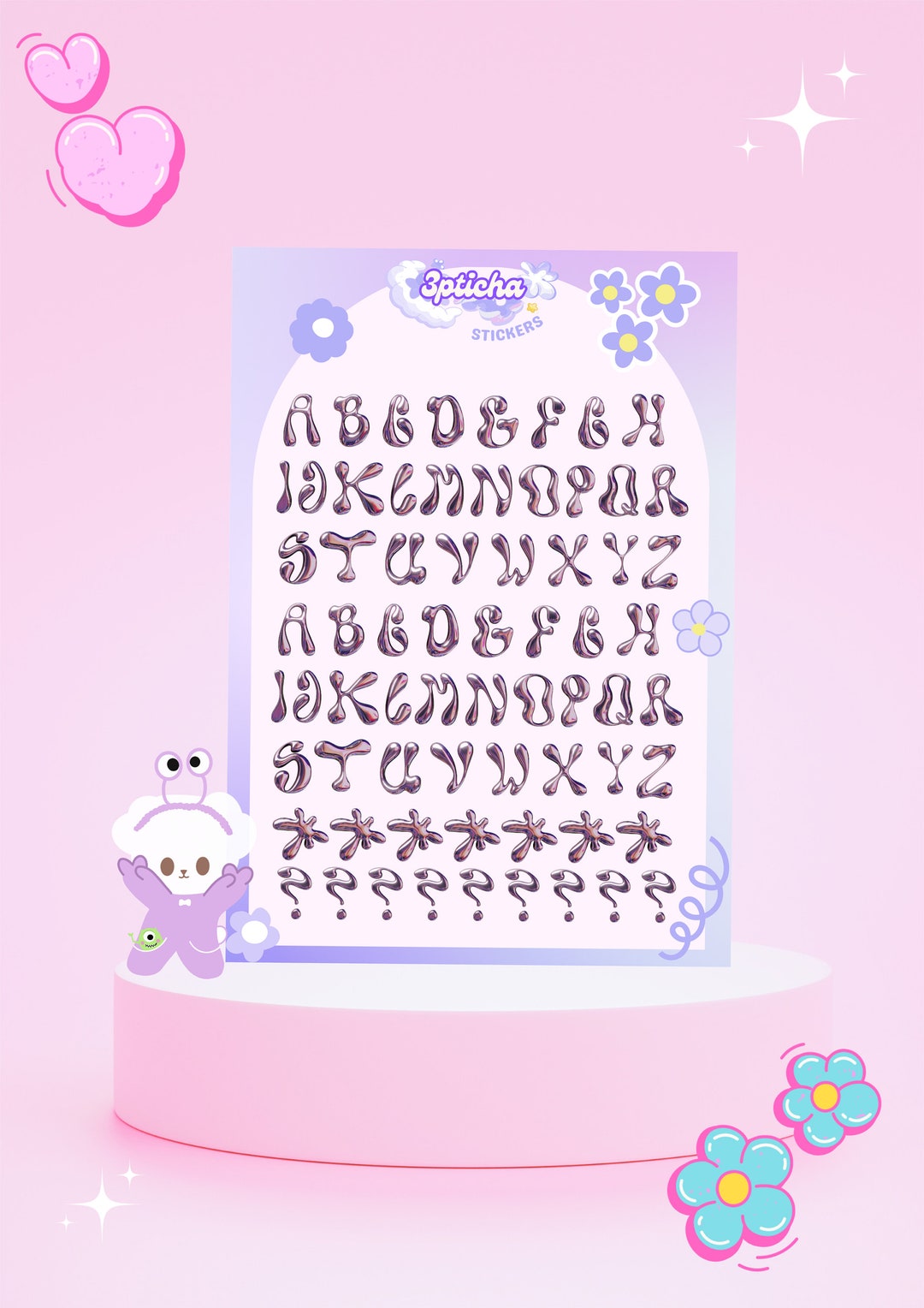 A6 Cute Vinyl Letters Sticker Sheet - Etsy