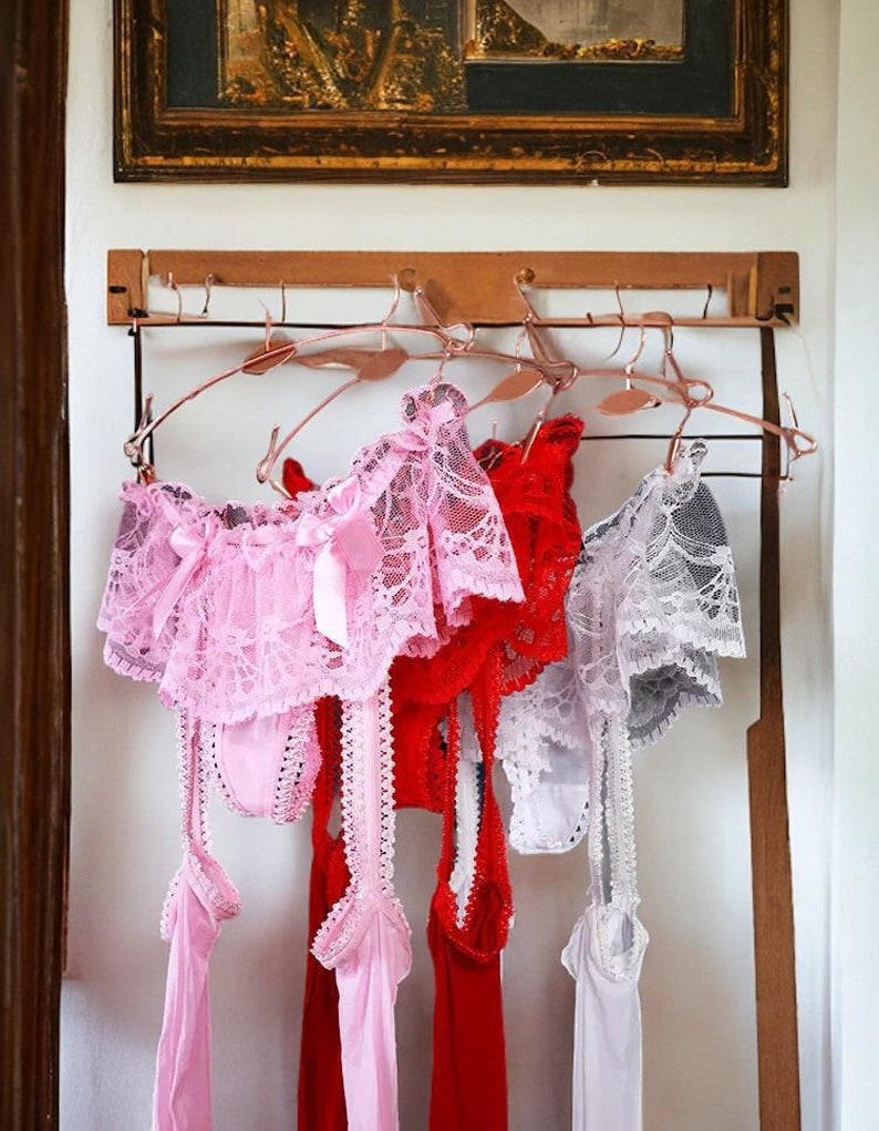 See Through Garters and Stockings / Lace Femboy Underwear / Sissy ...