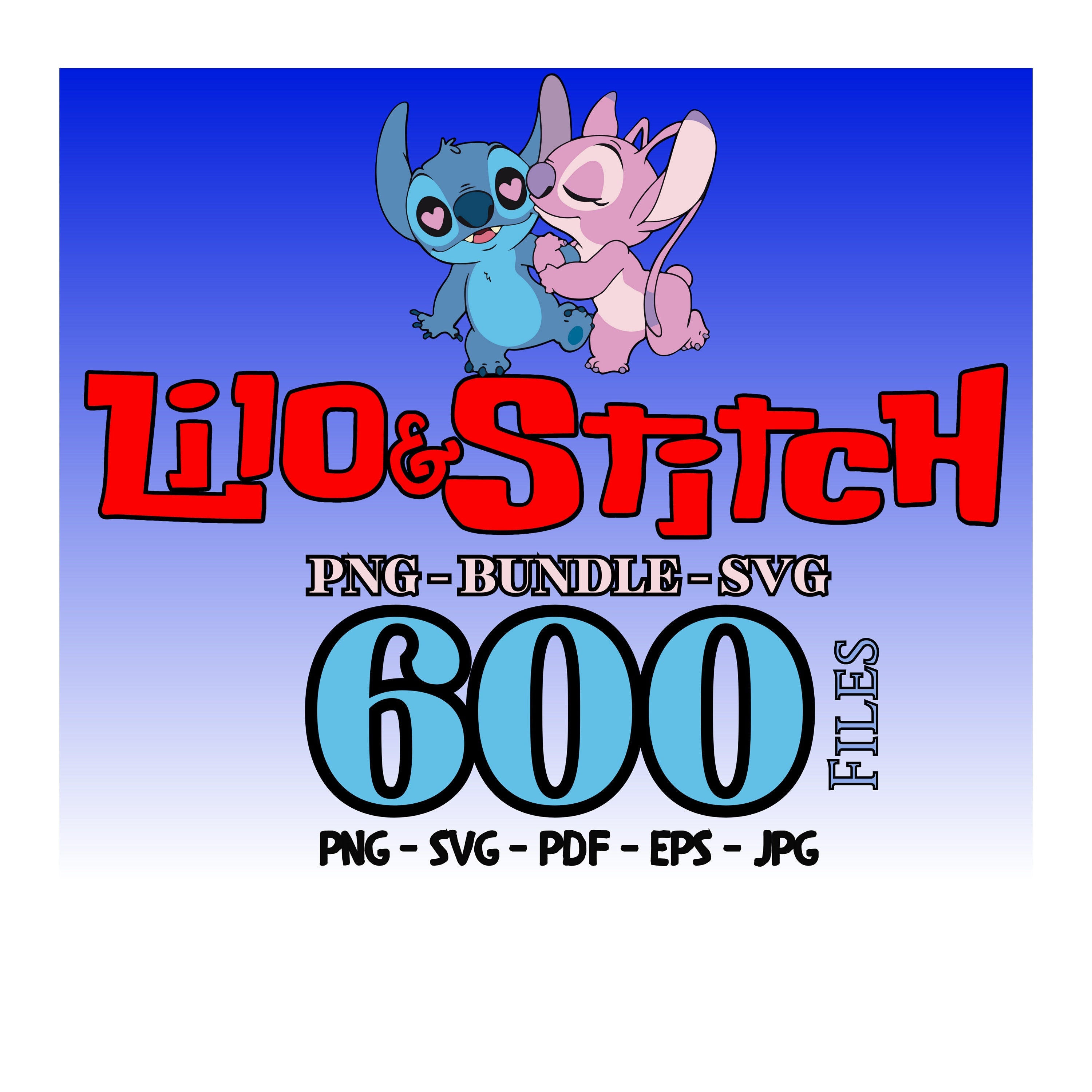 Mega Bundle Lilo and Stitch , Stitch and Angel Love Svg Png, Bundle ...