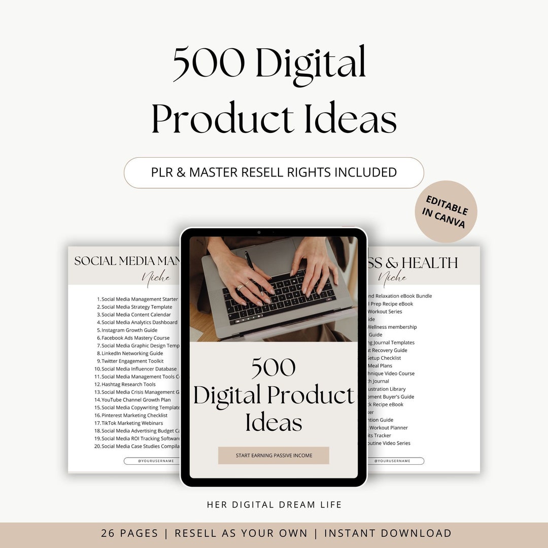 500 Digital Product Ideas for Passive Income, Master Resell Rights (MRR ...