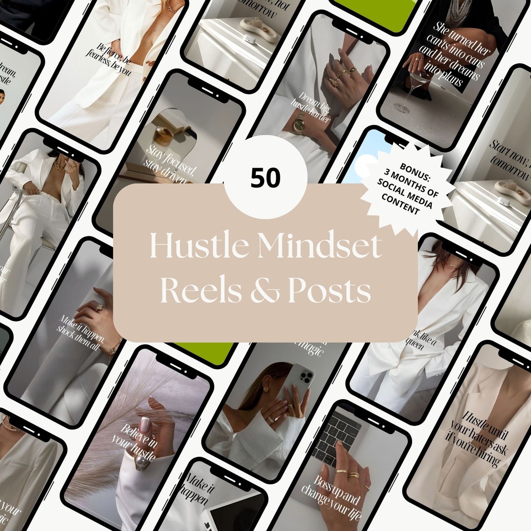Hustle Mindset Reels, Hustling Ceo Mindset Posts Reels Bundle With Mrr ...