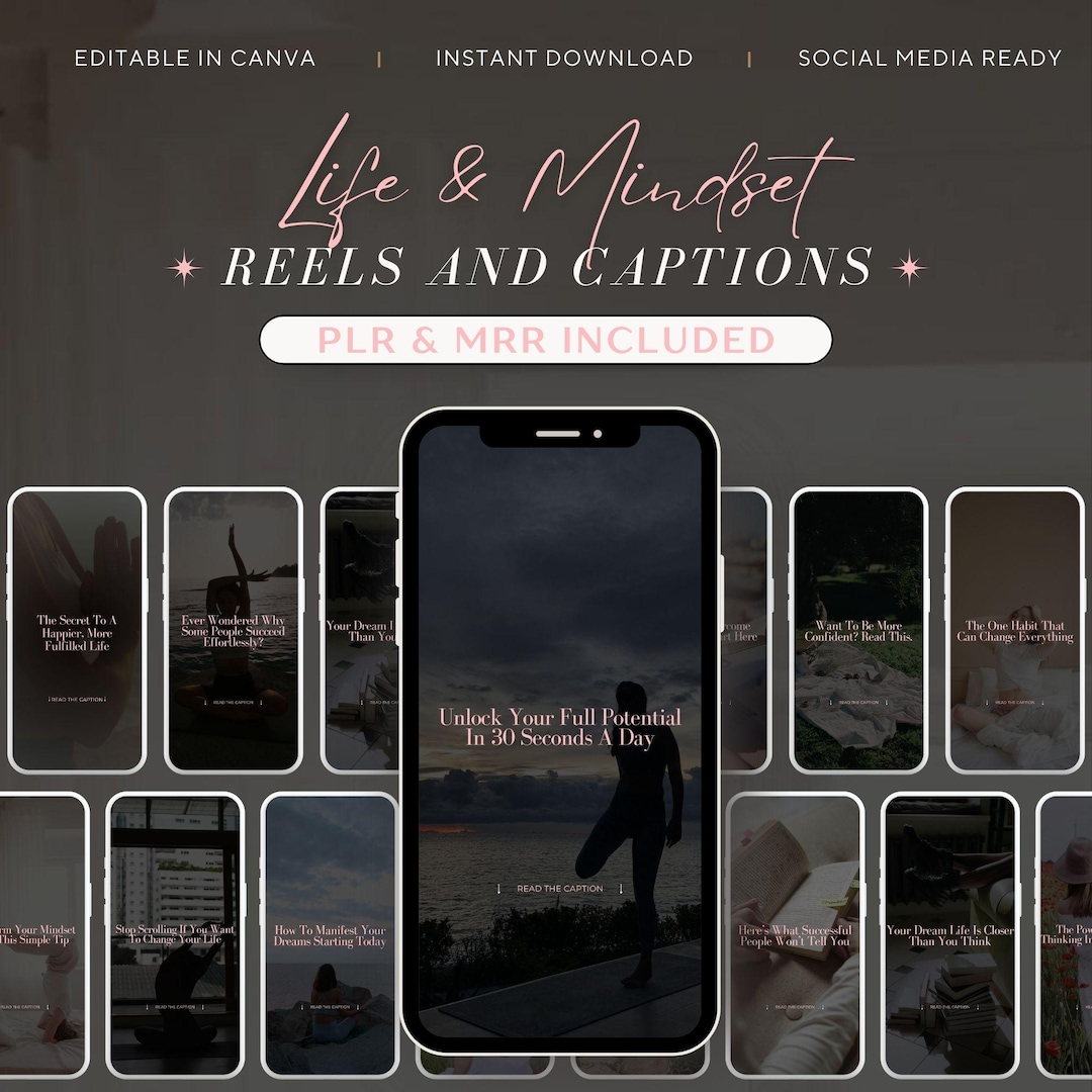 Mindset Reels With Hooks and Captions With Master Resell Rights (MRR ...