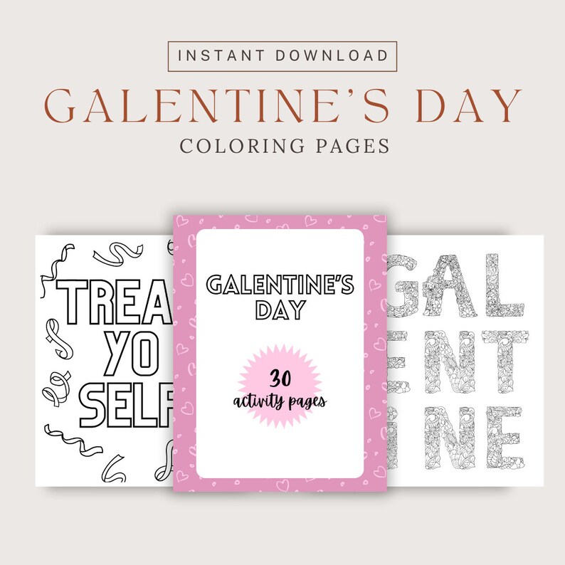 Galentine's Day Printable Adult Coloring Page | Mazes| Puzzles ...
