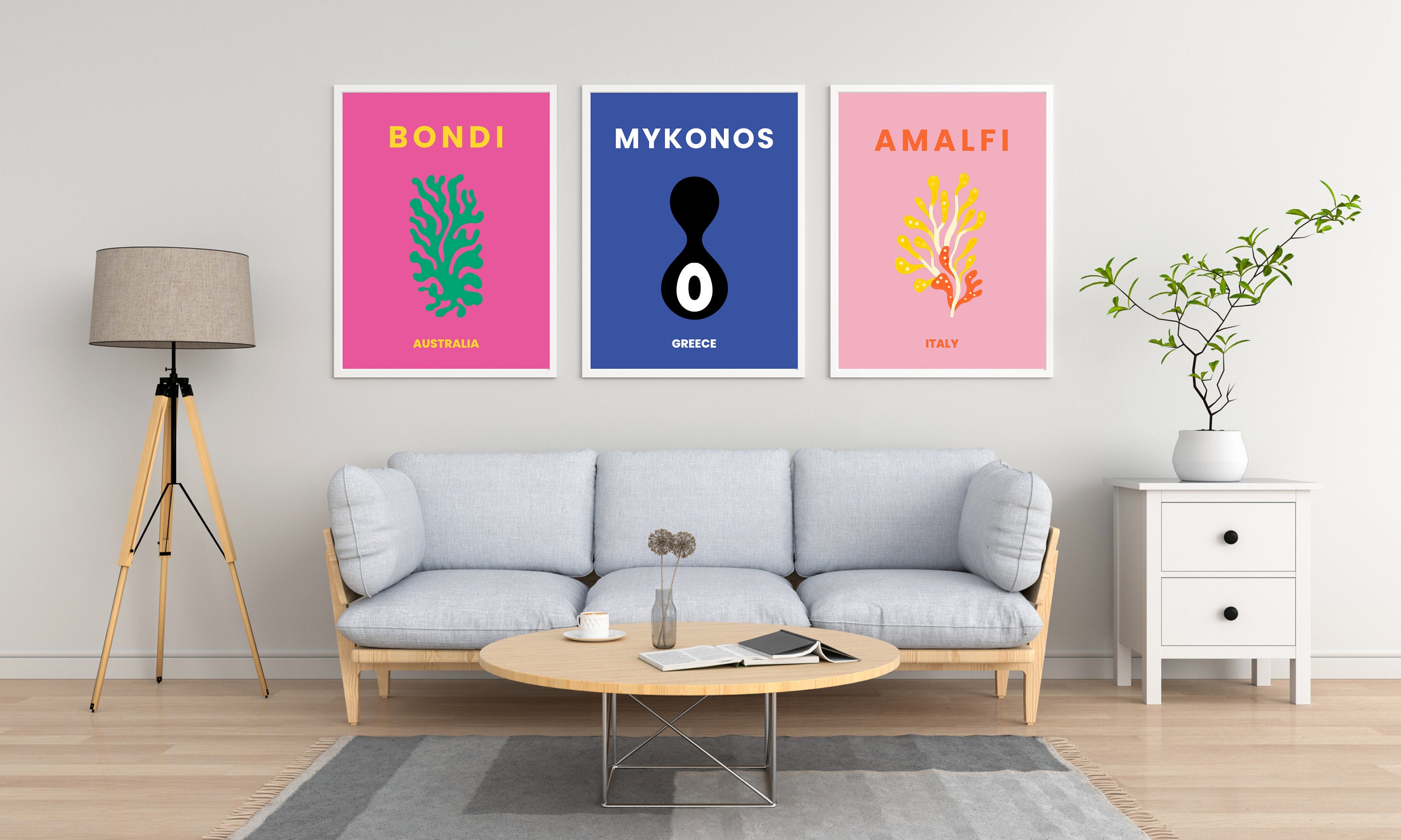 Set of 6 Famous Travel Places Gallery-preppy Digital Download Print ...