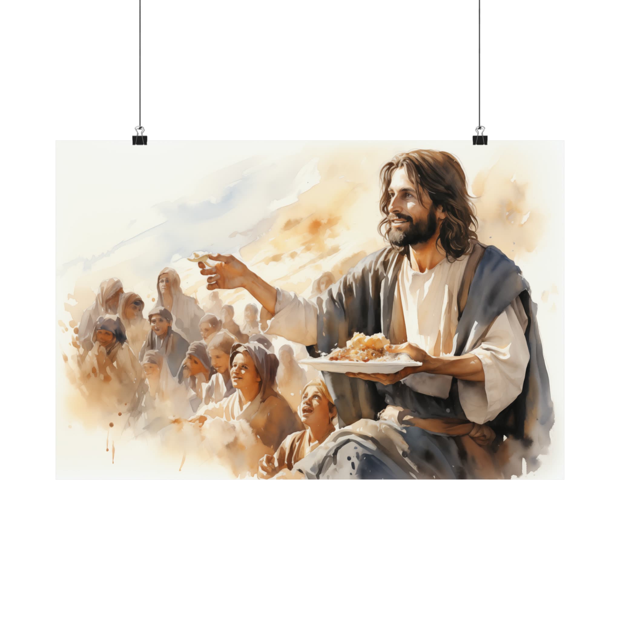 Matte Horizontal Posters, "jesus Feeds the Multitude", Christian Wall ...
