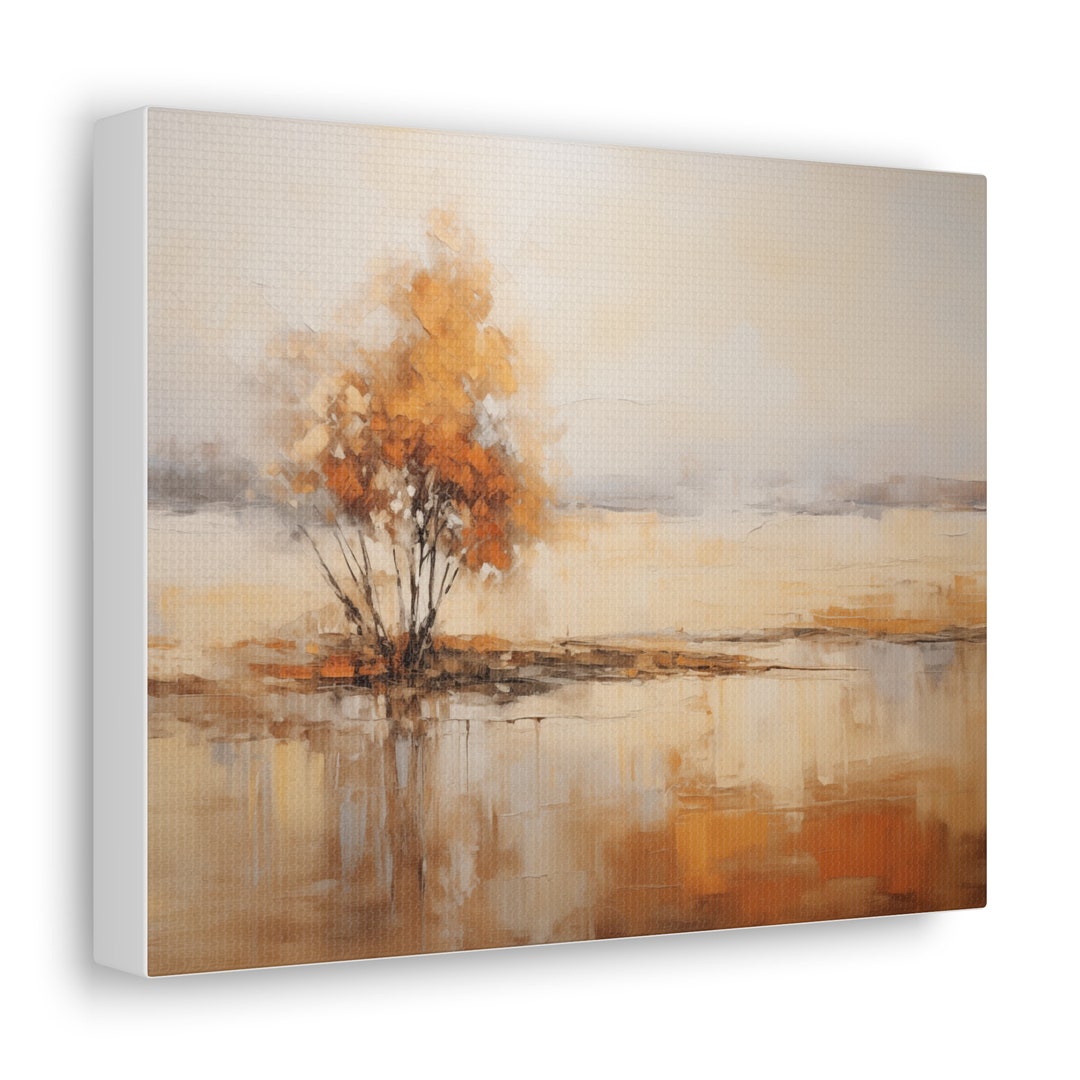 Abstract Landscape Canvas: Earthy Tones, Modern Rustic Wall Art - Etsy
