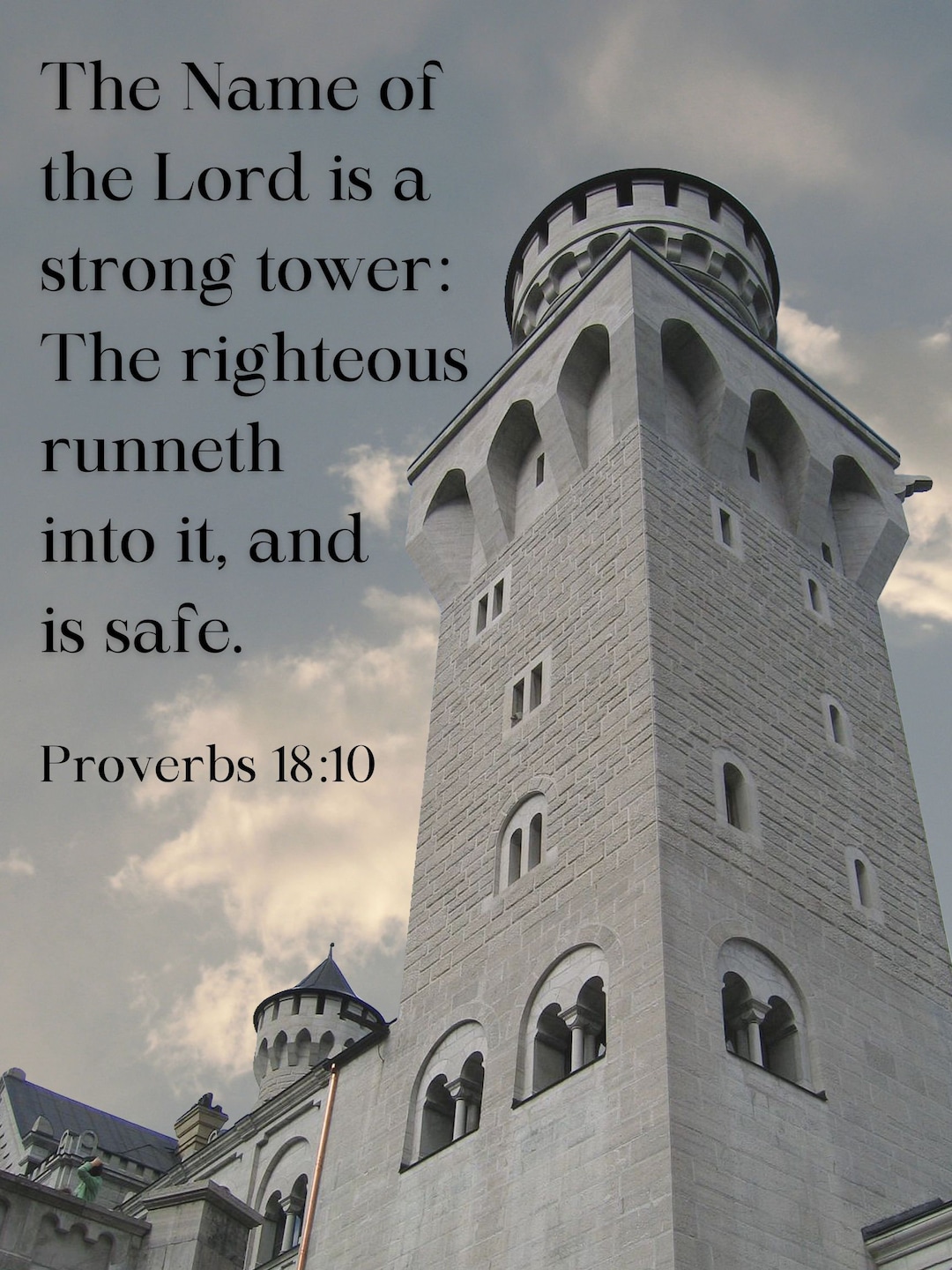 Proverbs 18:10 "strong Tower" Inspirational Digital Art, Range of Sizes ...