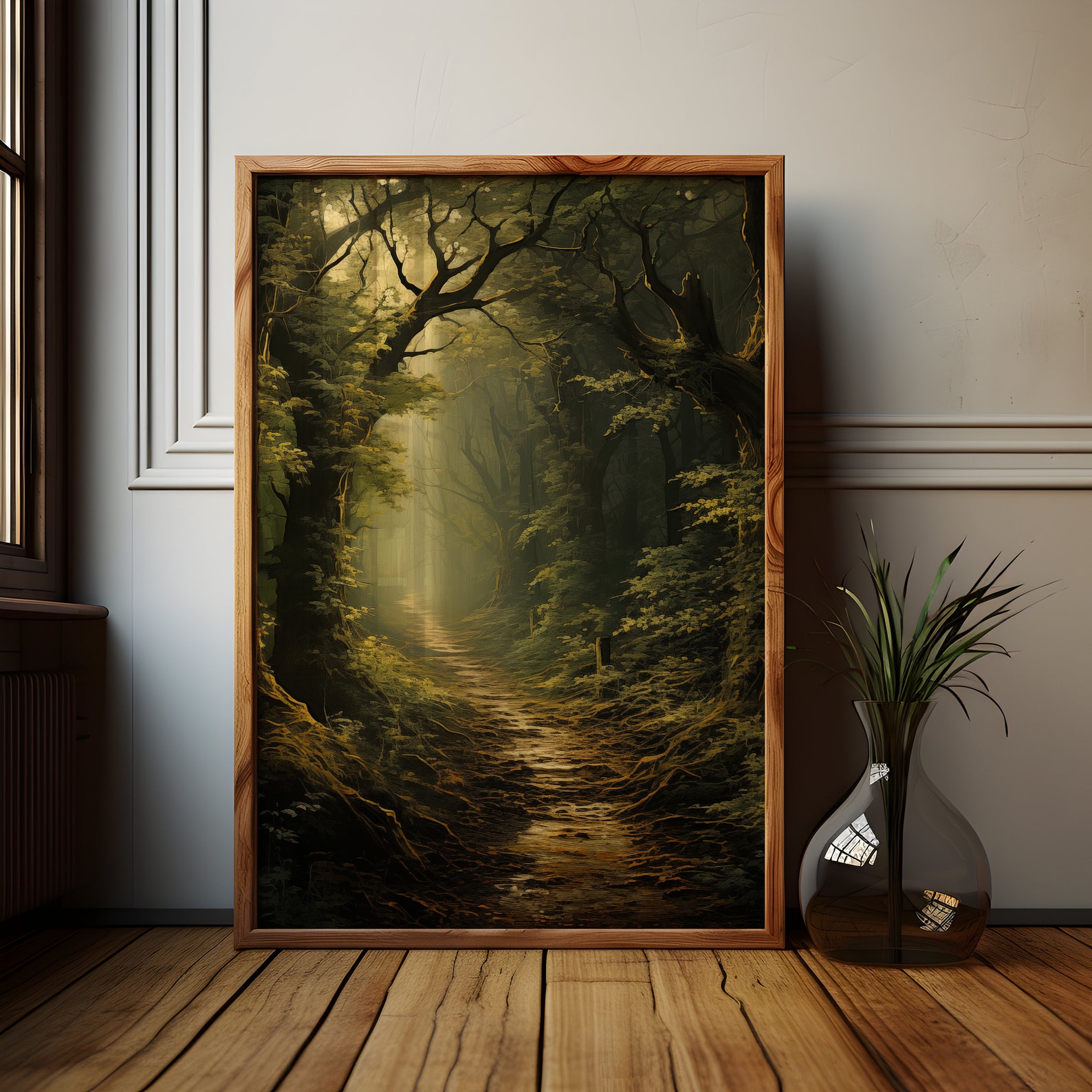 Overgrown, an Overgrown Path, Misty Forest, Ancient Trees. Digital ...