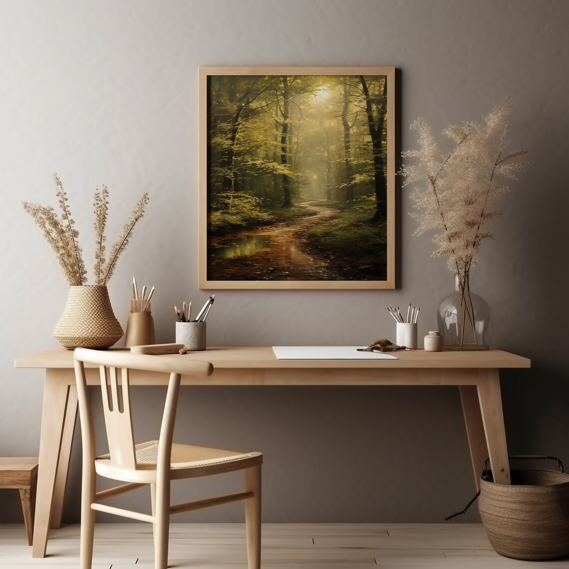 Cathedral Green, A Solitary Path, a Deep Forest, Old Trees. Digital Art ...