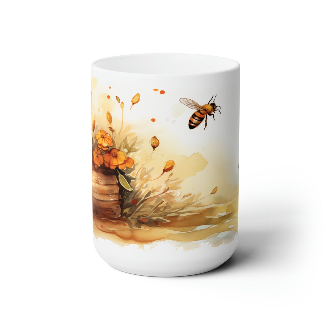 Busy Bees Ceramic Mug: 15oz Coffee Cup - Etsy