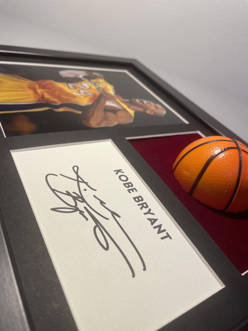 KOBE BRYANT AUTOGRAPH in Elegant Display With Small Basketball + Frame ...