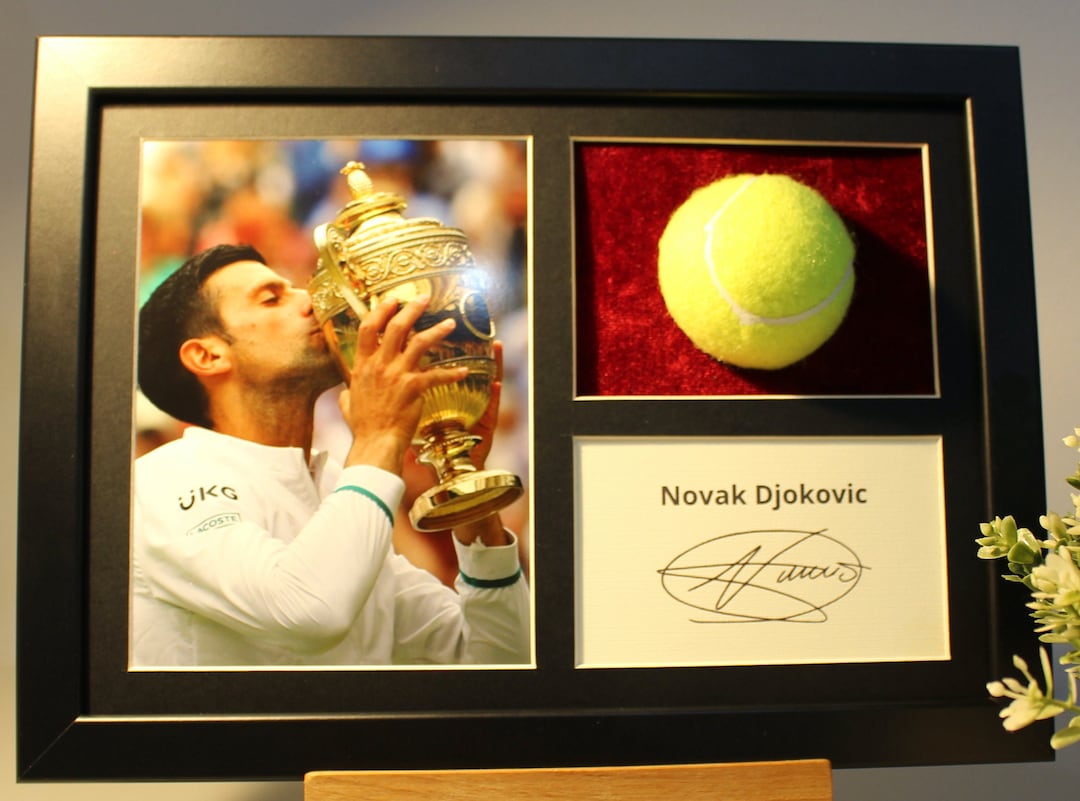 NOVAK DJOKOVIC AUTOGRAPH in Elegant Display With Tennis Ball + Frame A4 ...
