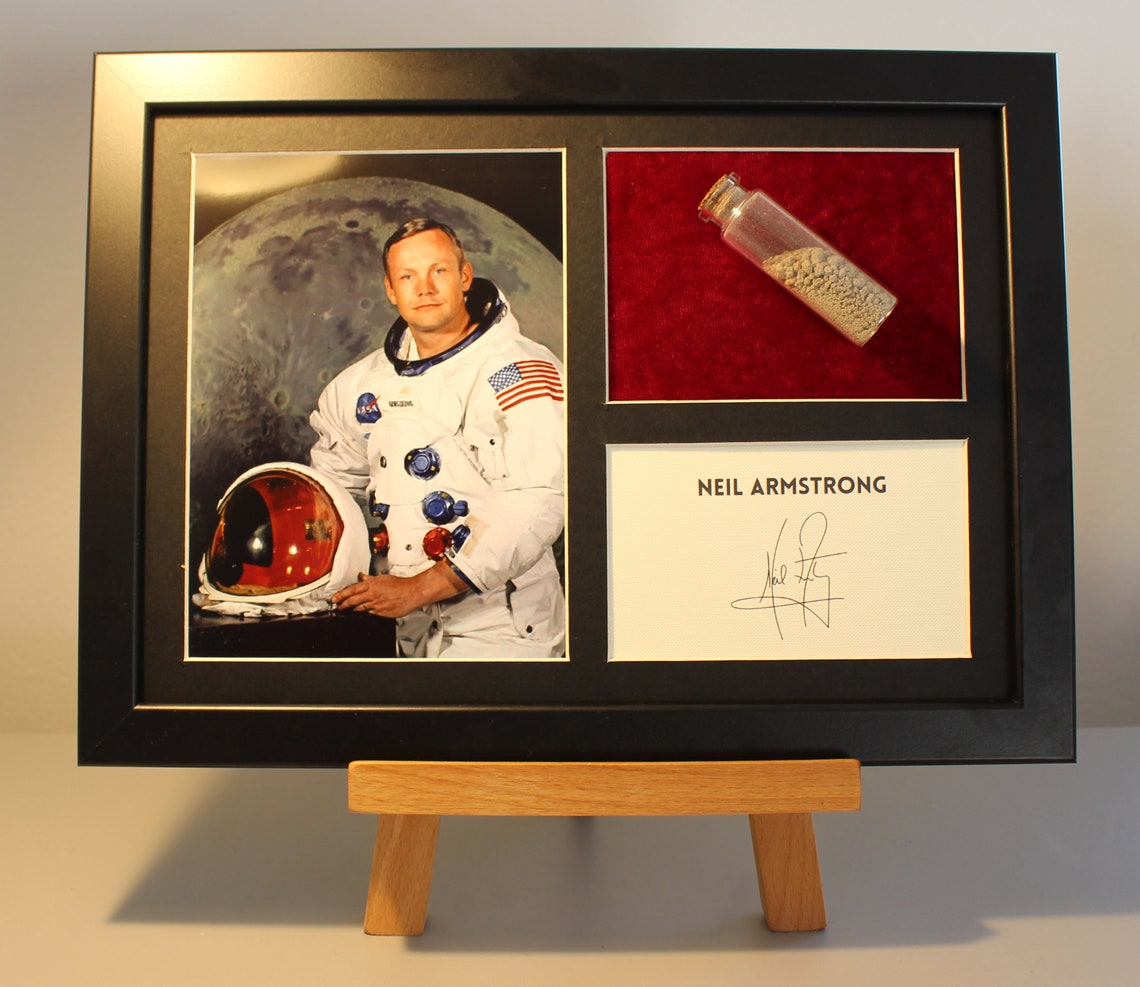 NEIL ARMSTRONG AUTOGRAPH + Piece of the Moon- the Apollo 11 Mission - Etsy