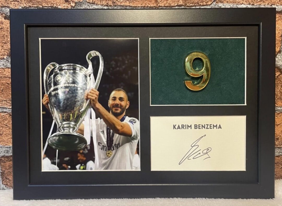 KARIM BENZEMA AUTOGRAPH Framed A4 With Golden Numbers/display ...