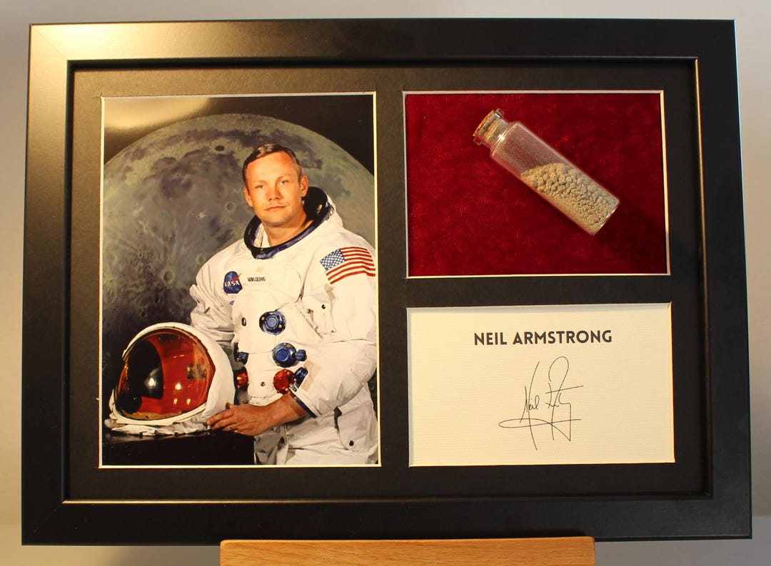 NEIL ARMSTRONG AUTOGRAPH + Piece of the Moon- the Apollo 11 Mission - Etsy