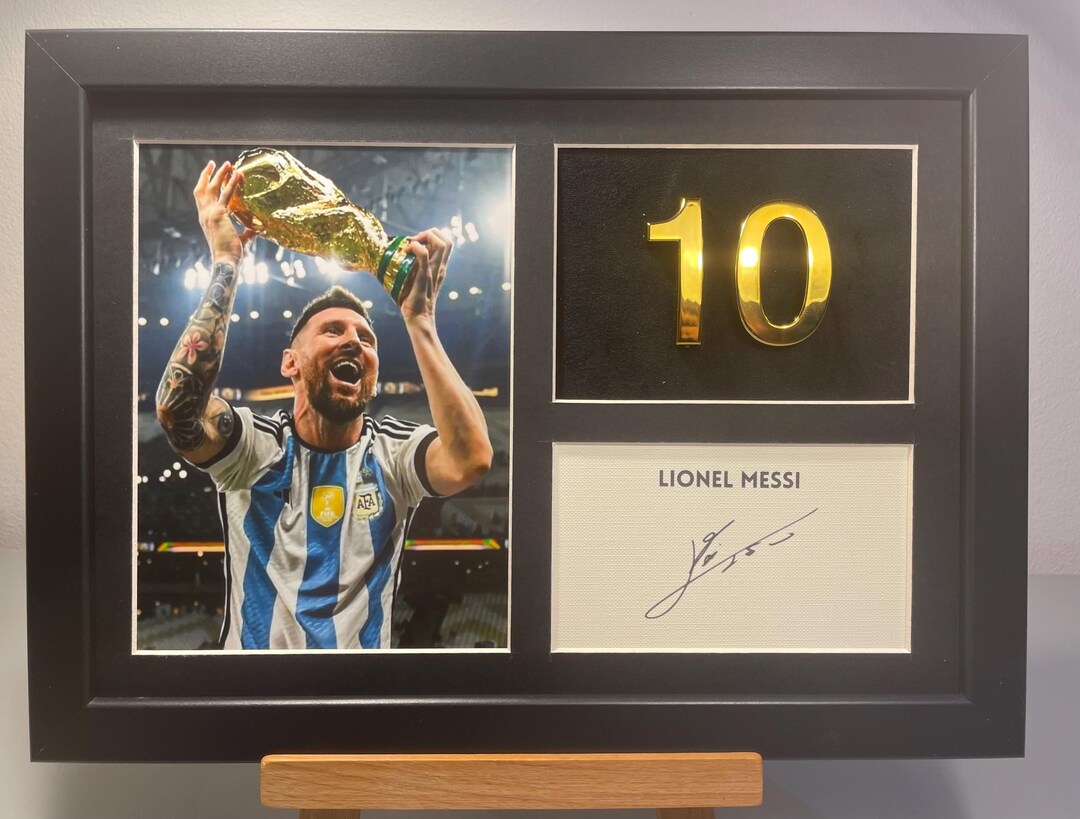 LIONEL MESSI AUTOGRAPH Framed A4 With Golden Numbers/display ...