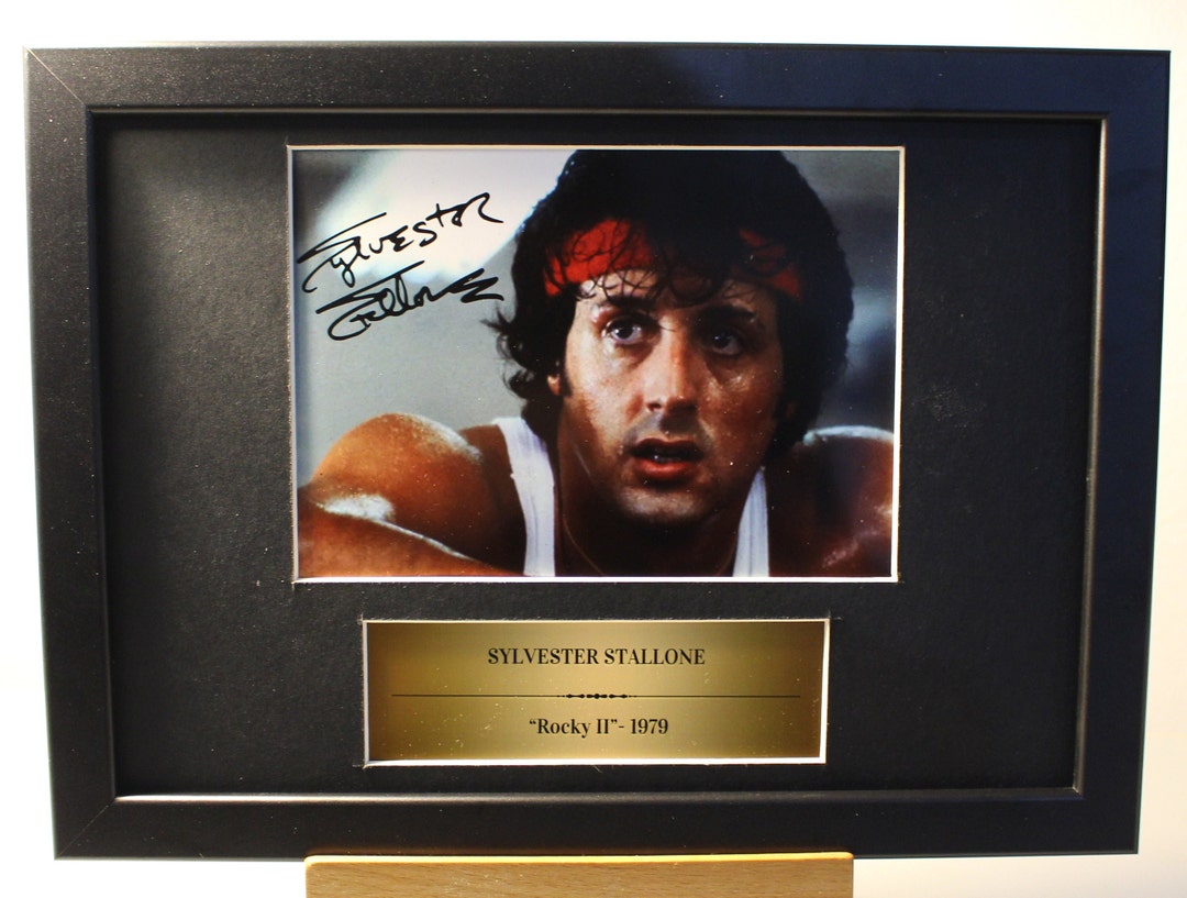 SYLVESTER STALLONE Framed A4 / Signed Display- Memorabilia- ROCKY 2 ...