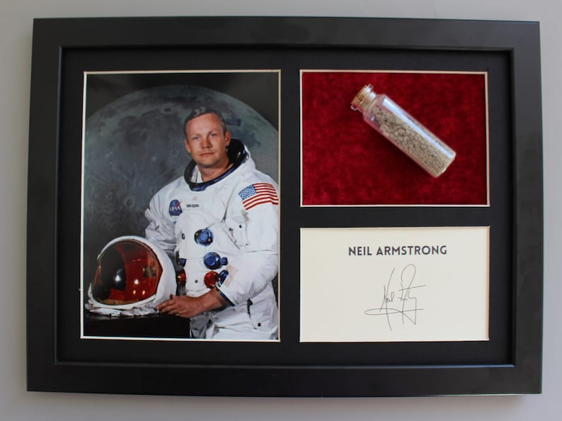 NEIL ARMSTRONG AUTOGRAPH + Piece of the Moon- the Apollo 11 Mission - Etsy