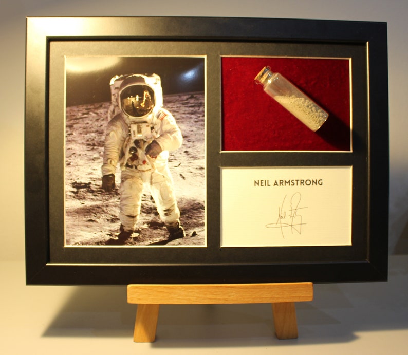 NEIL ARMSTRONG AUTOGRAPH + Piece of the Moon- the Apollo 11 Mission ...