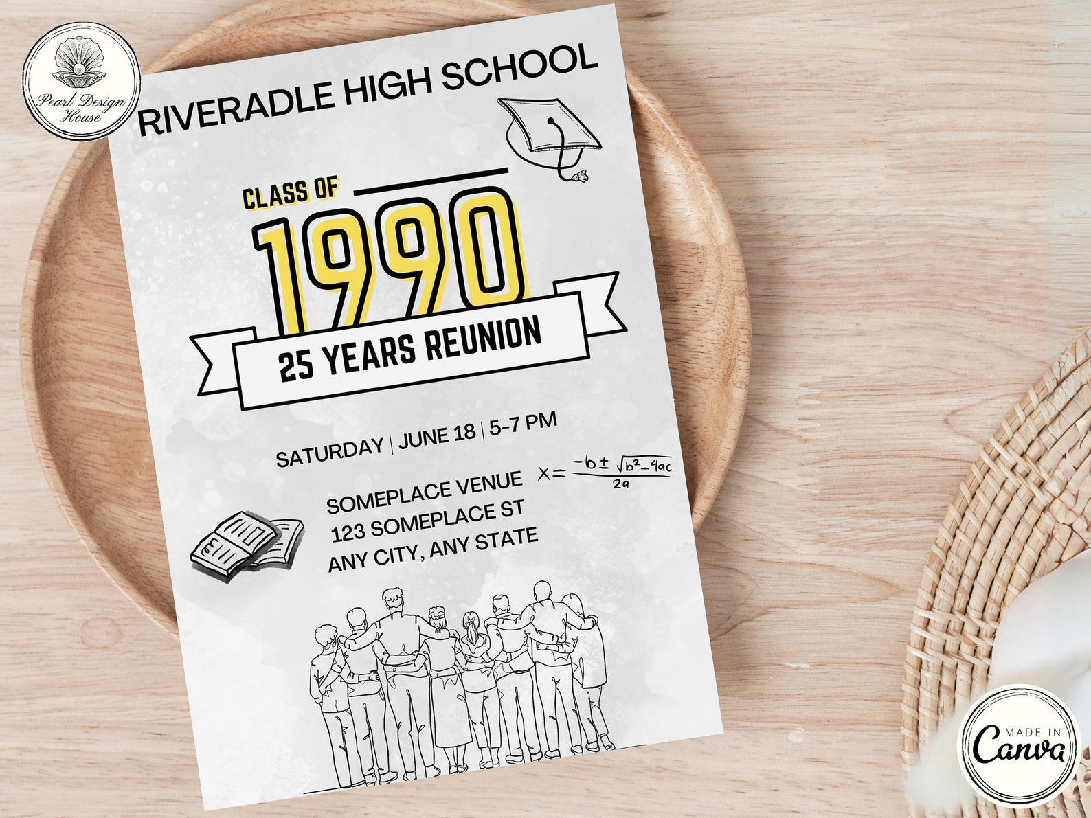 Class Reunion Invitation, Editable Class Reunion Invite Template ...