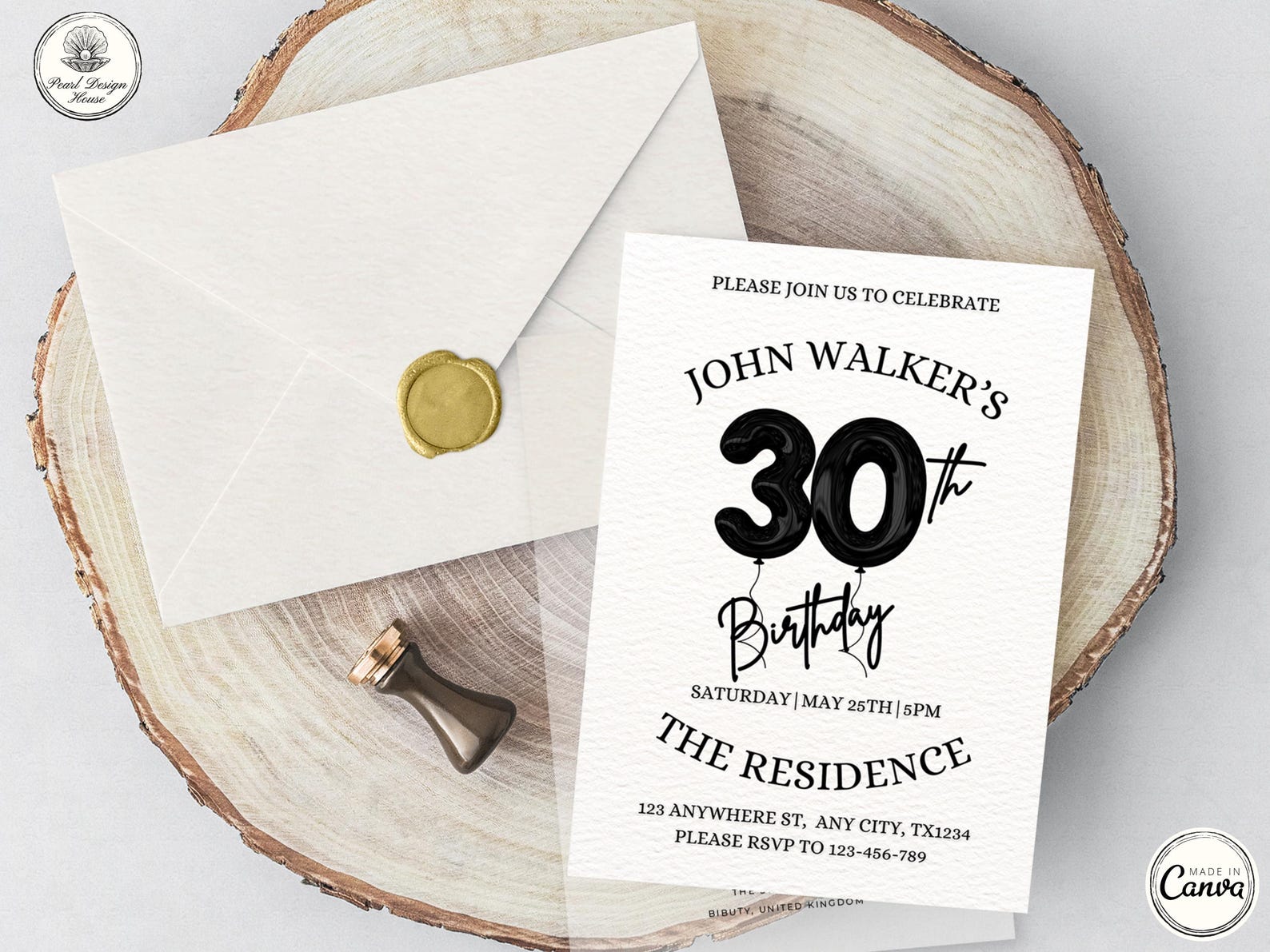 30th Birthday Invitation, Editable 30th Birthday Invite Template for ...