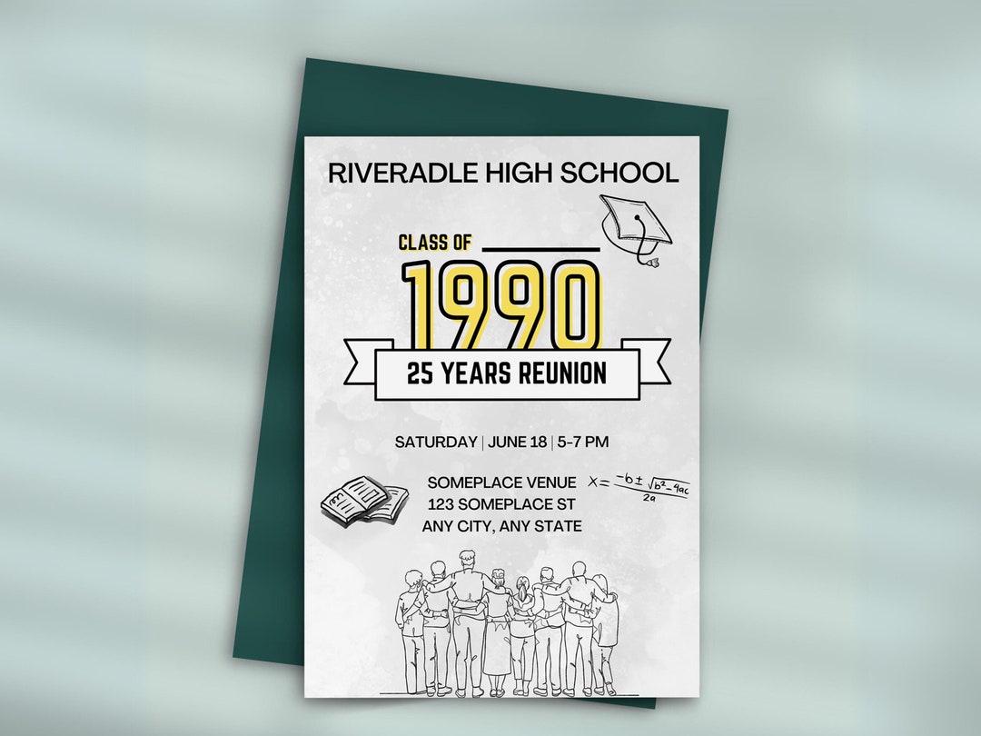 Class Reunion Invitation, Editable Class Reunion Invite Template ...