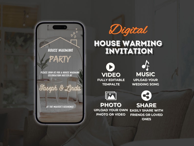 Housewarming Invitation Template, Digital House Warming Invite Video ...