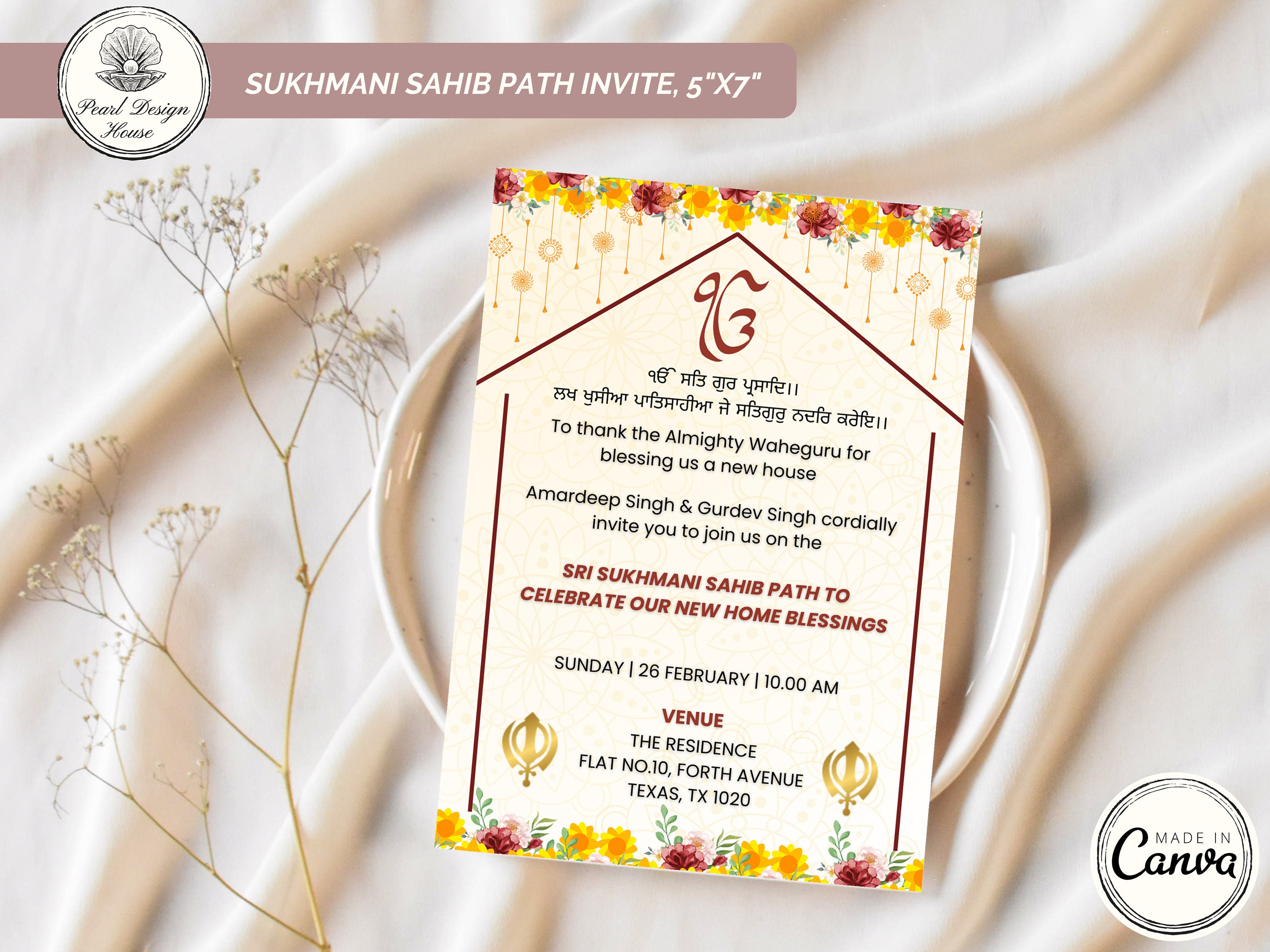 Sukhmani Sahib Path Invitation New House, Shri Sukhmani Sahib ...